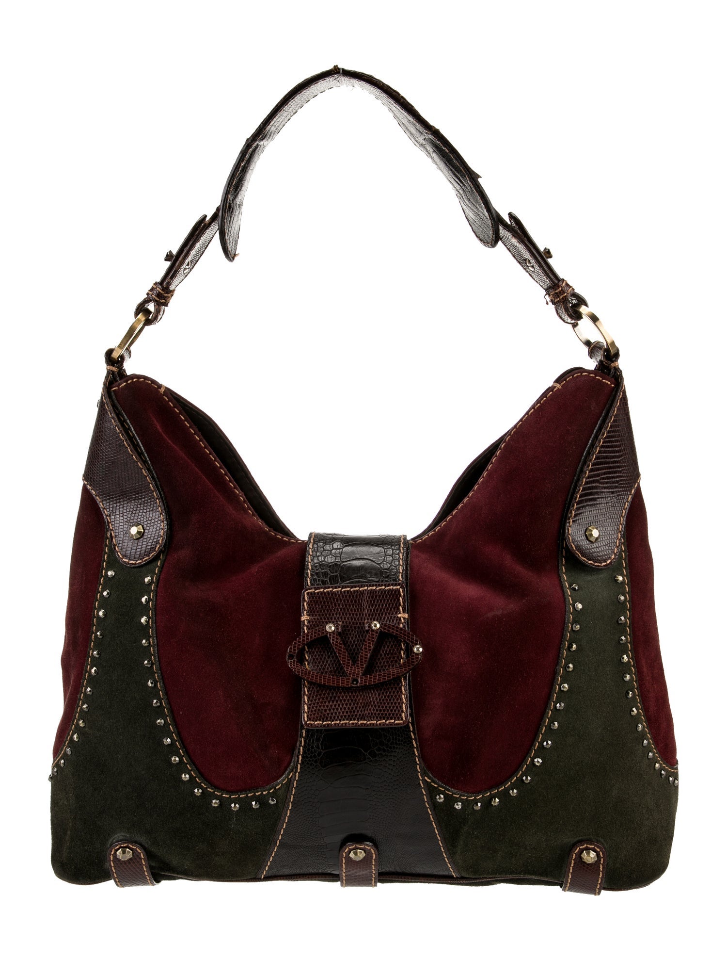 Valentino Suede Hobo - Red Hobos, Handbags - VAL481328 | The RealReal