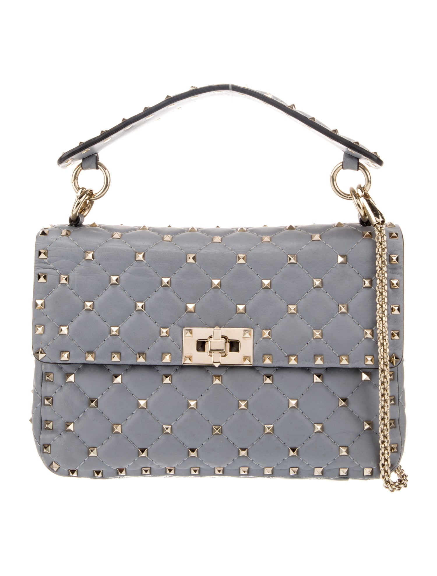Valentino Rockstud Rockstud Spike - Grey Handle Bags, Handbags ...
