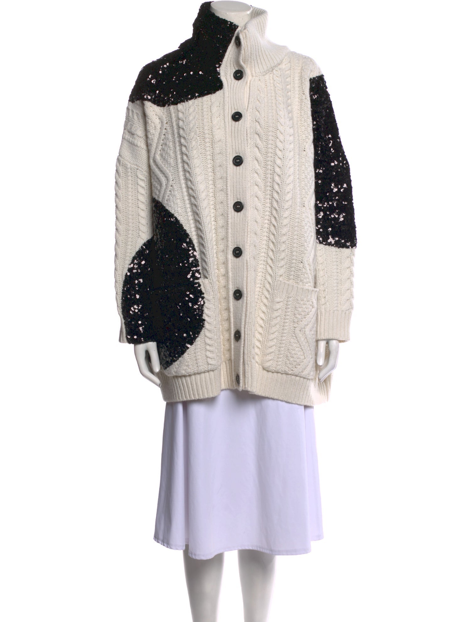 Valentino Virgin Wool Colorblock Pattern Sweater - Neutrals Knitwear ...