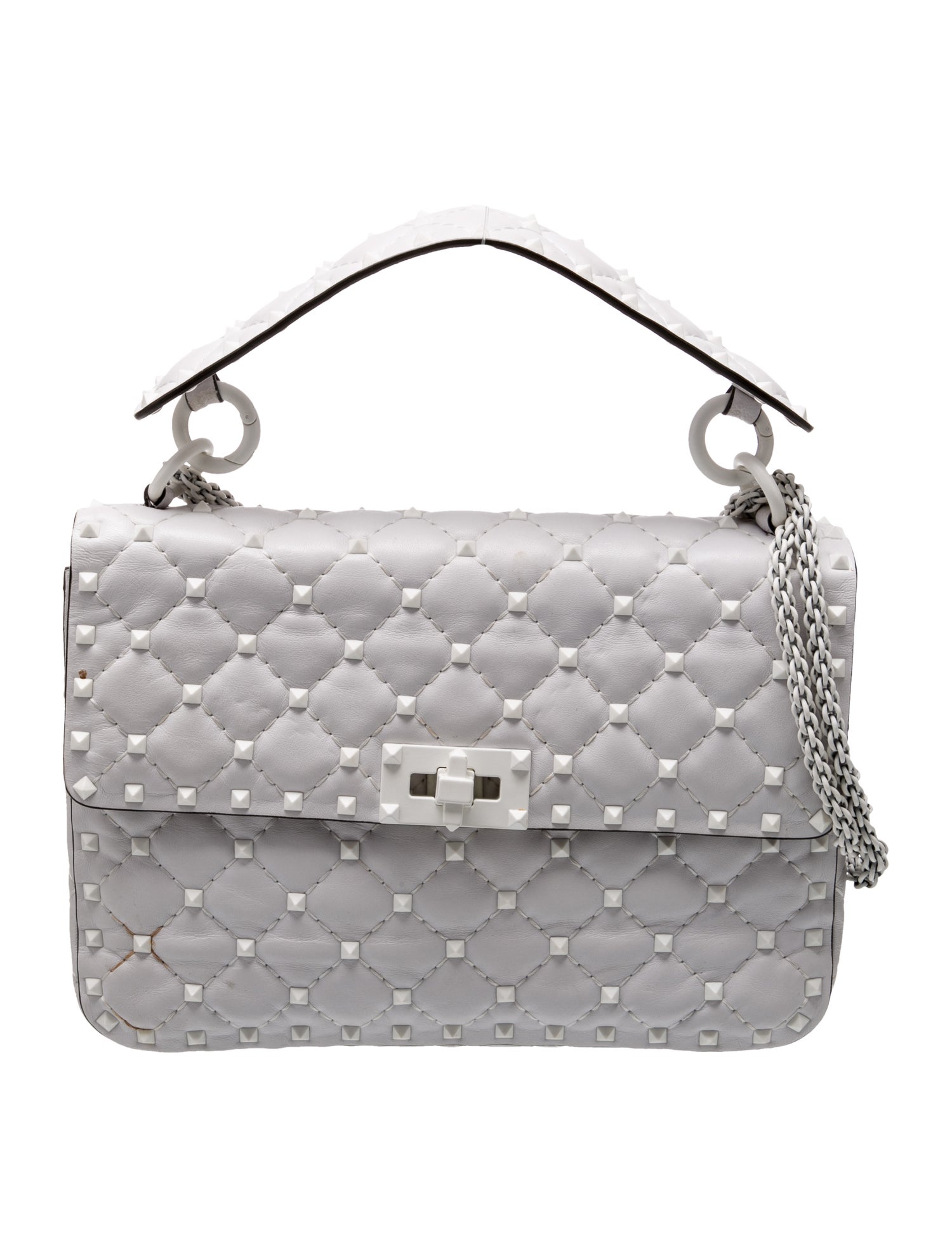 Valentino Rockstud Spike Shoulder Bag - White Crossbody Bags, Handbags ...