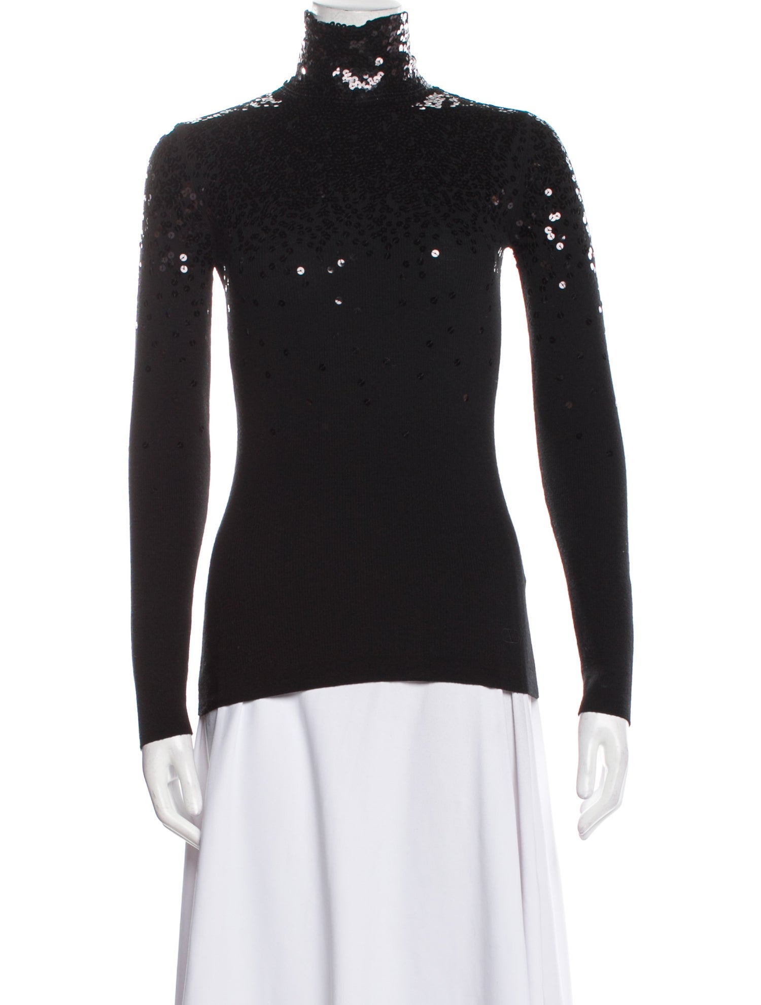 Valentino Virgin Wool Turtleneck Sweater - Black Knitwear, Clothing ...