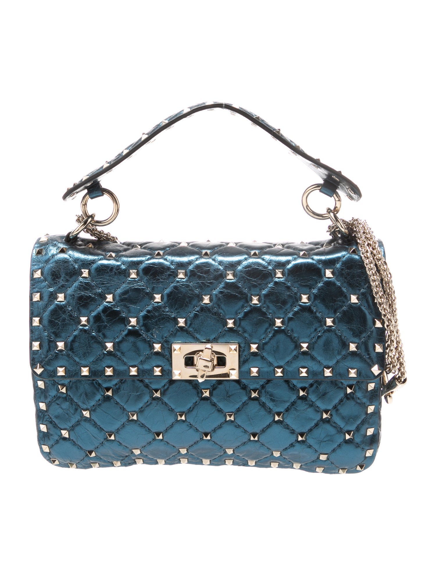 Valentino Rockstud Shoulder Bag - Blue Shoulder Bags, Handbags ...