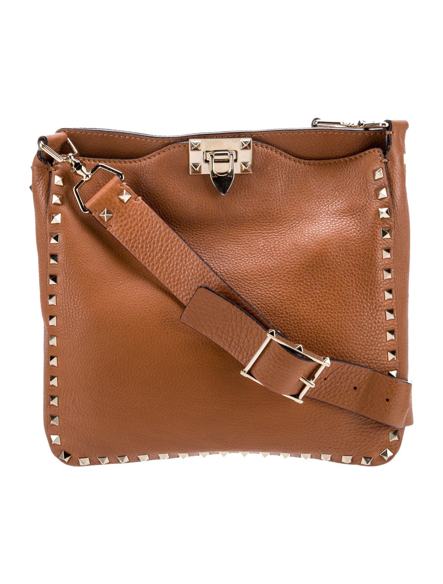 Valentino Signature Messenger Bag - Brown Crossbody Bags, Handbags ...