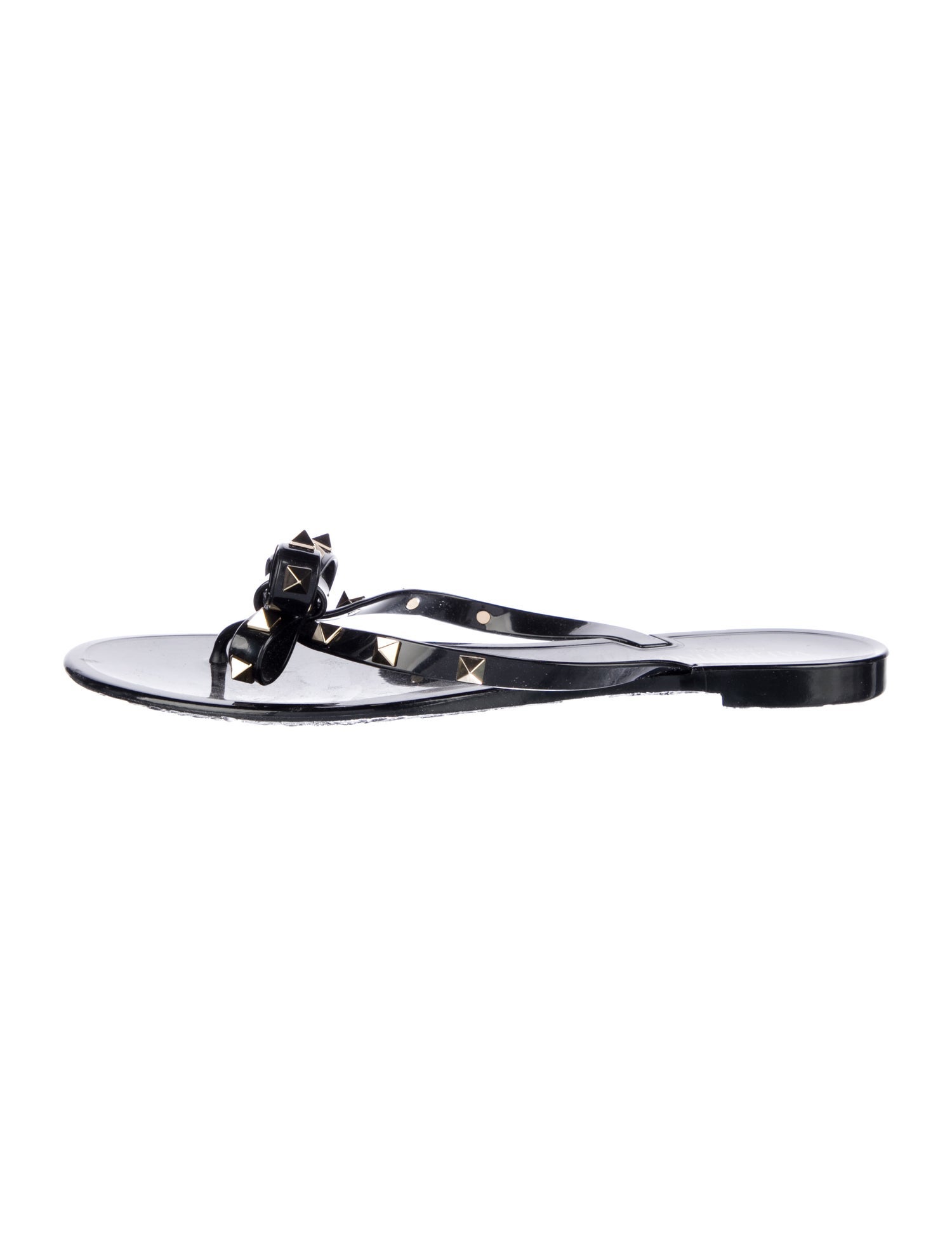 Valentino Rubber Studded Accents Slides - Black Sandals, Shoes ...