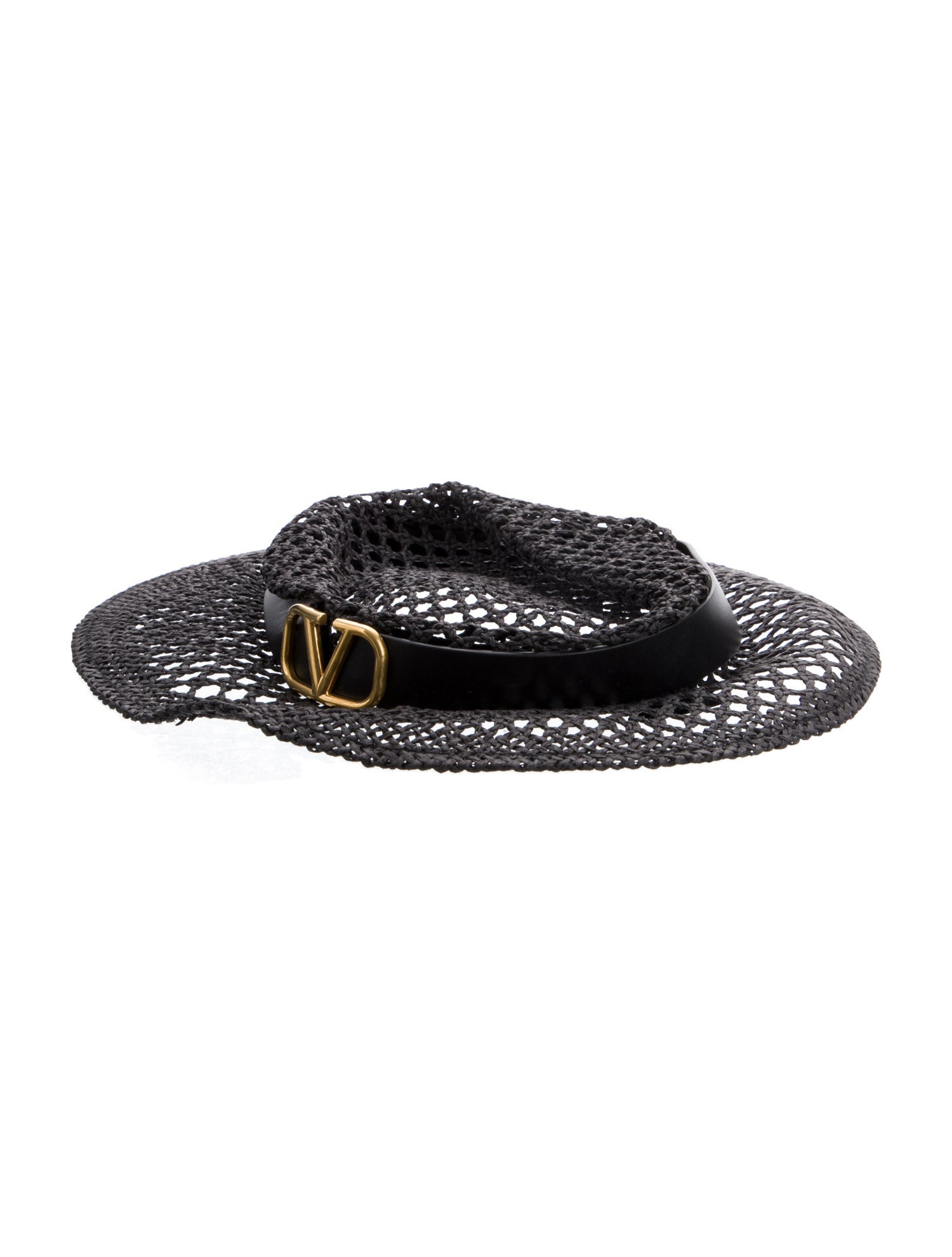 Valentino Raffia Wide Brim Hat - Black Hats, Accessories - VAL487987 ...