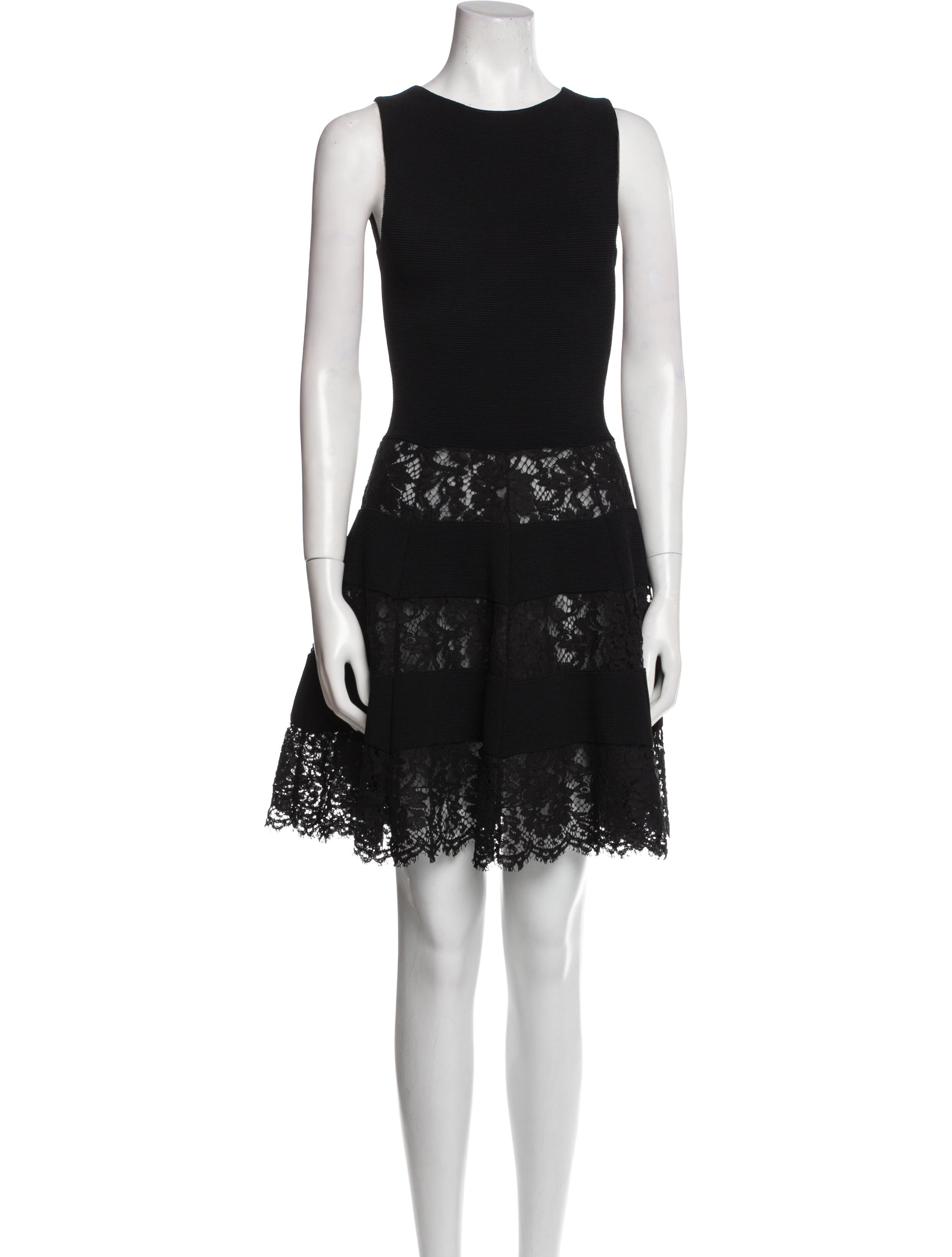 Valentino Lace Pattern Mini Dress - Black Dresses, Clothing - VAL489314 ...
