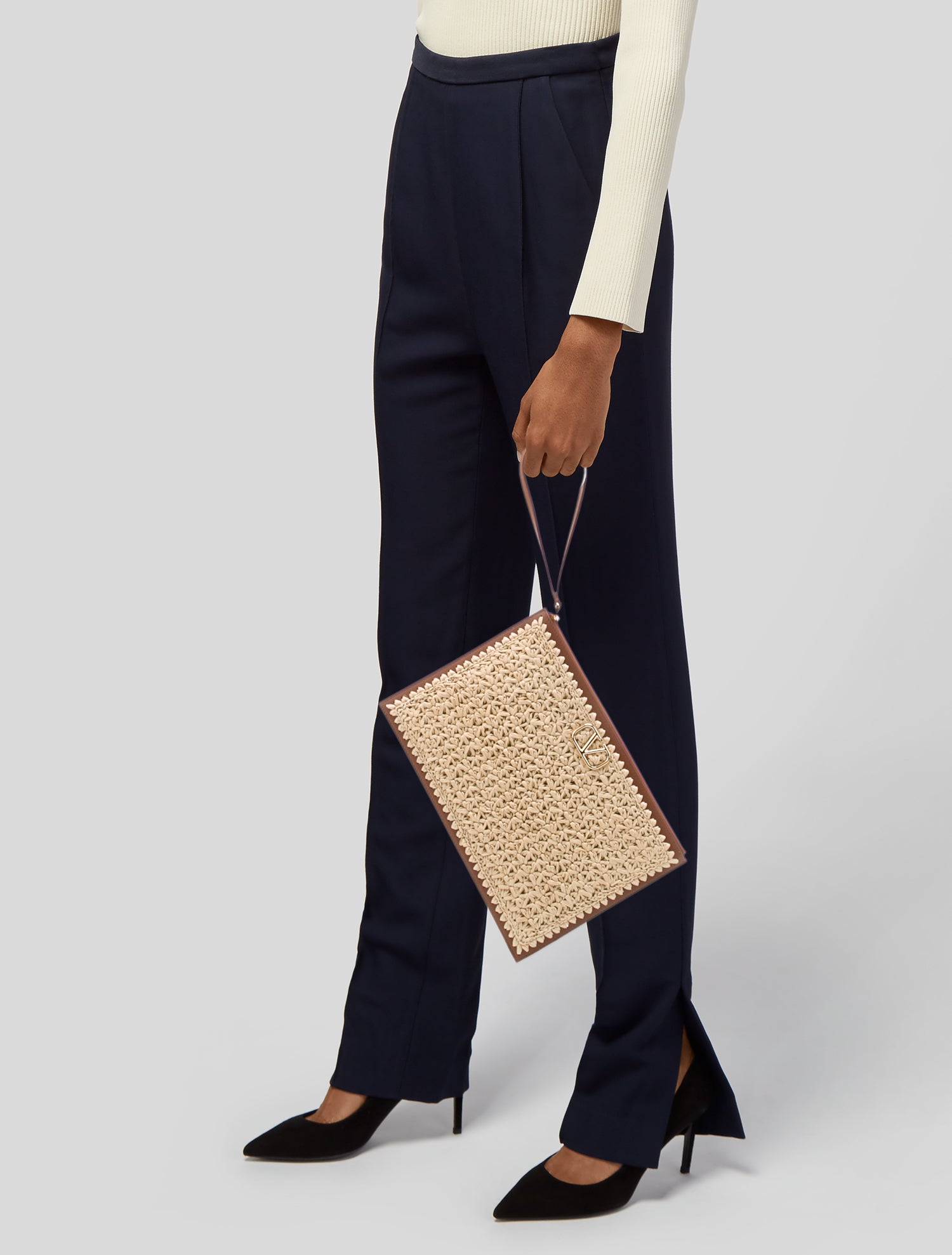 Valentino Raffia Clutch w/ Tags - Neutrals Clutches, Handbags ...