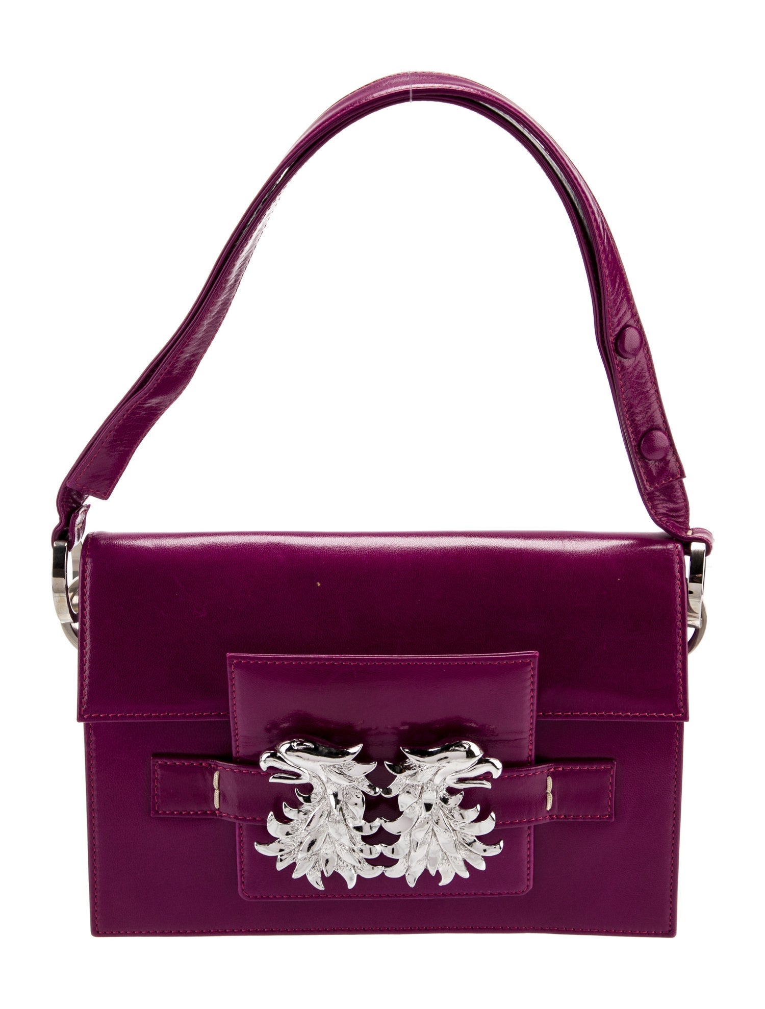 Valentino Leather Shoulder Bag Small Vintage - Purple Shoulder Bags ...