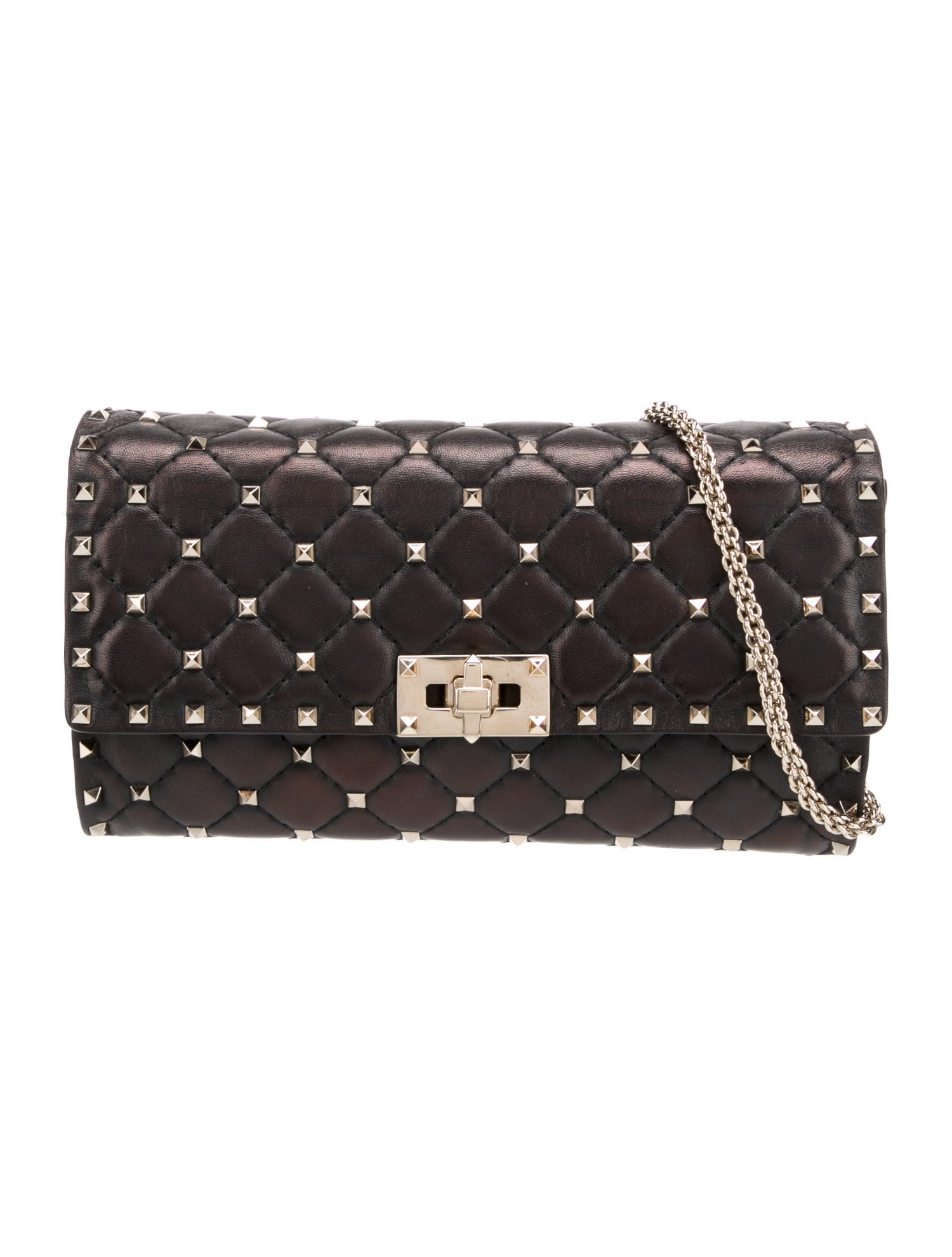 Valentino Quilted Clutch - Black Crossbody Bags, Handbags - VAL490603 ...