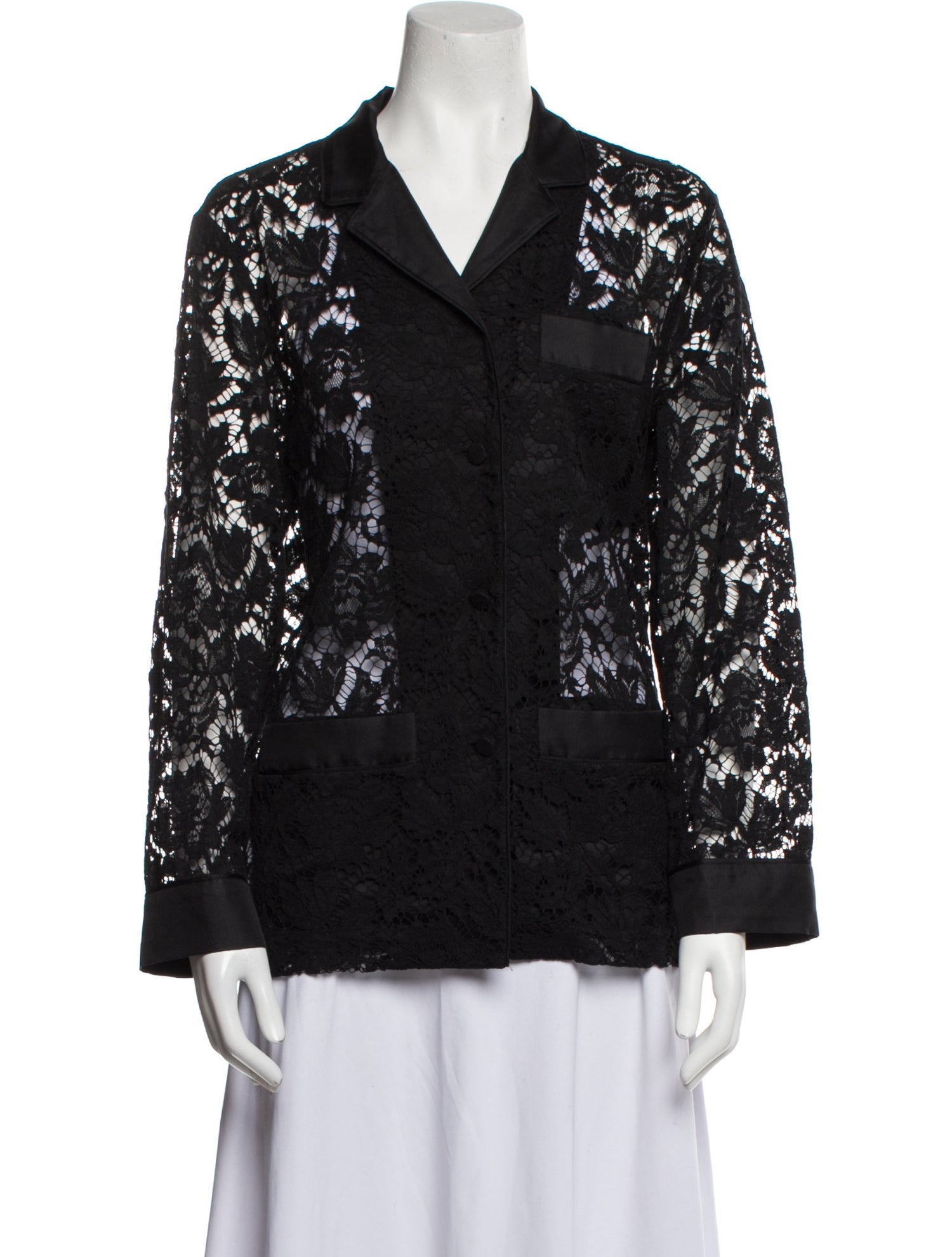 Valentino Lace Lace Pattern Evening Jacket - Black Jackets, Clothing ...