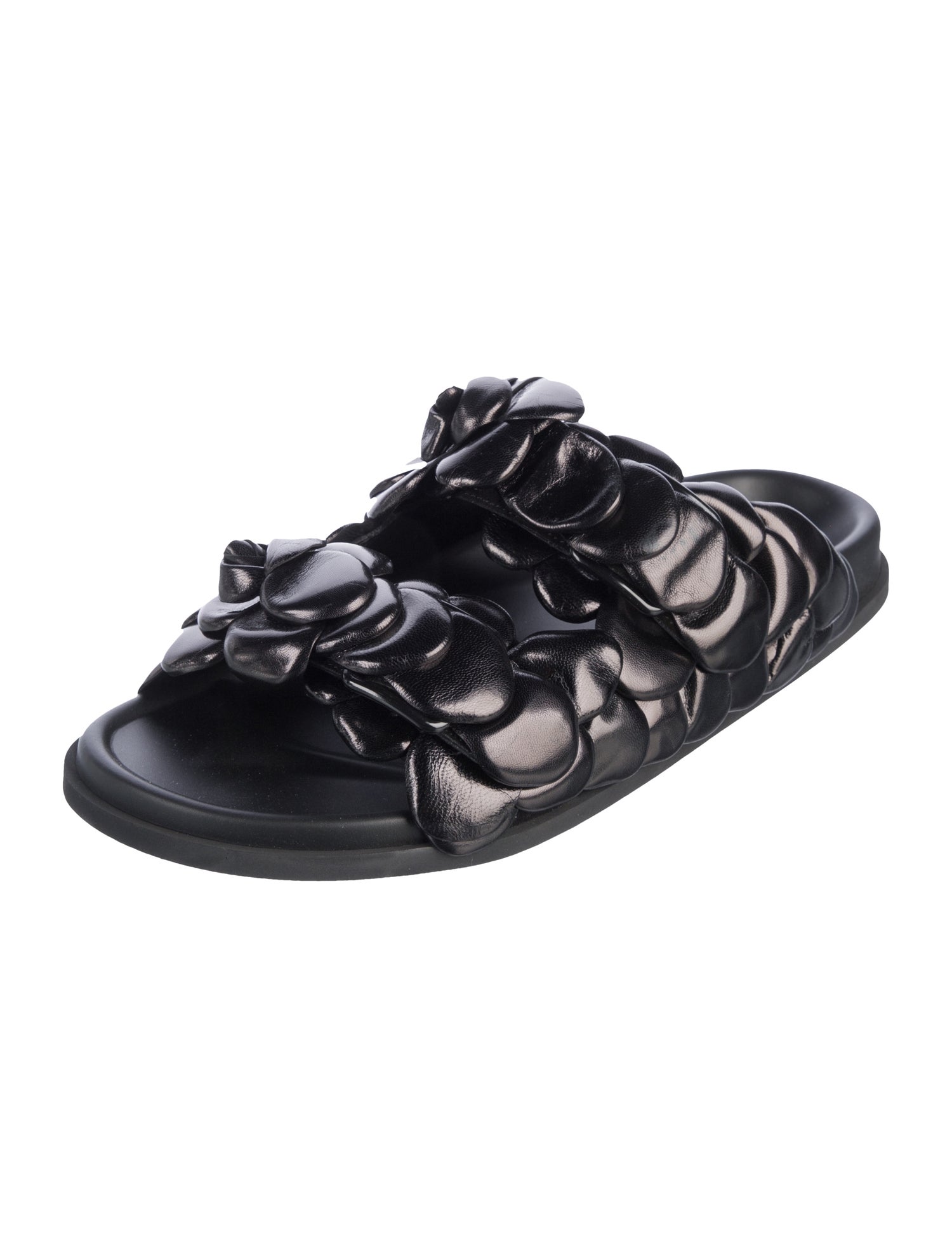 Gucci x Adidas GG Logo Leather Trim Embellishment Slides w/ Tags - Blue ...