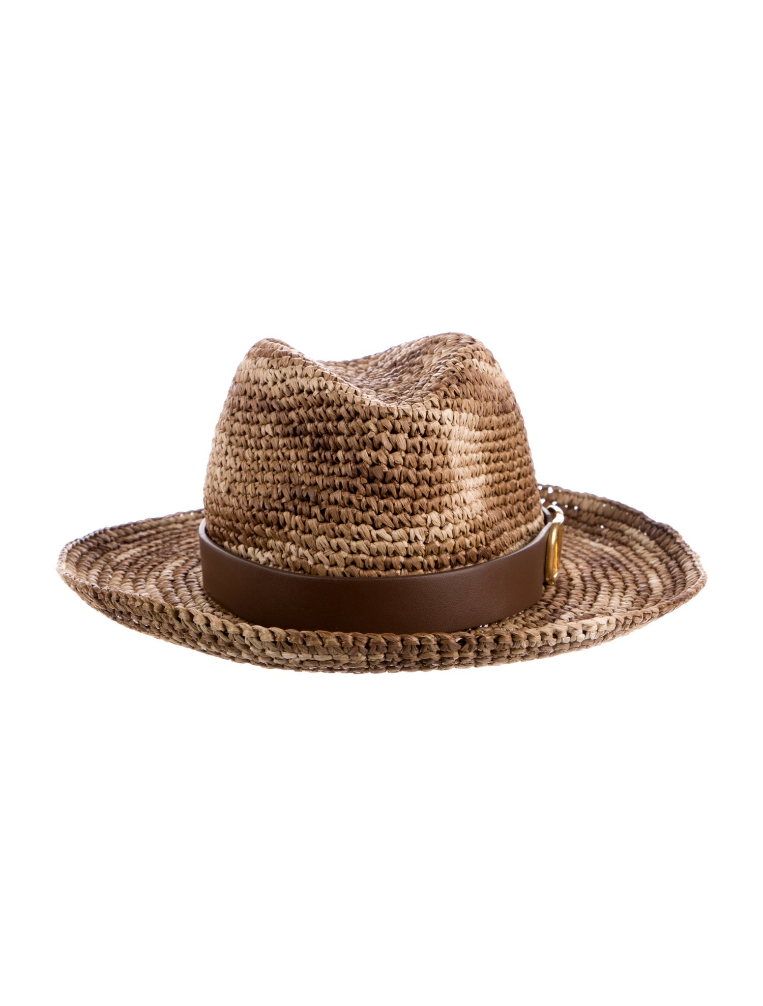 Valentino V Logo Straw Fedora - Brown Hats, Accessories - VAL492901 ...