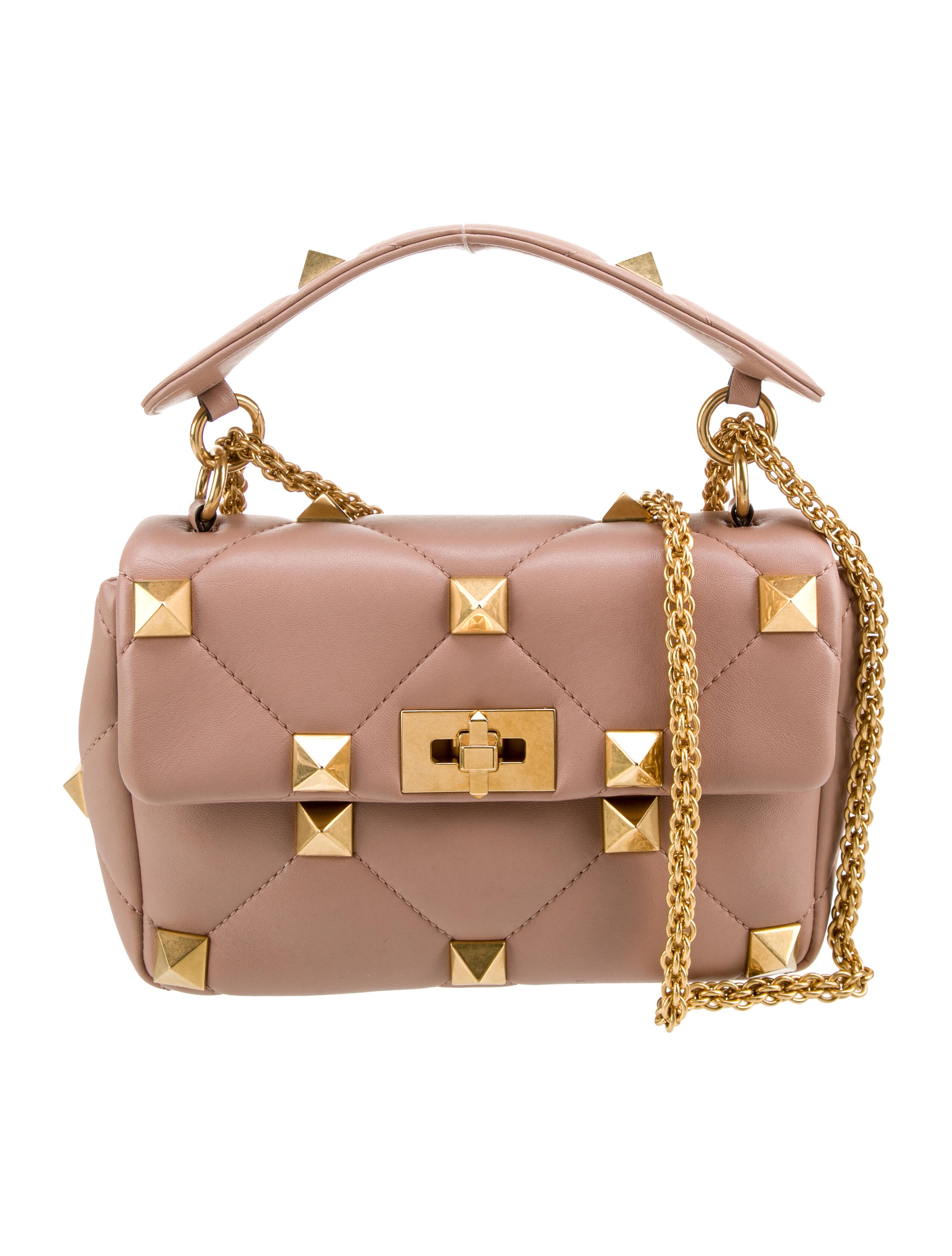 Valentino Rockstud Shoulder Bag - Neutrals Shoulder Bags, Handbags - VAL493162 | The RealReal