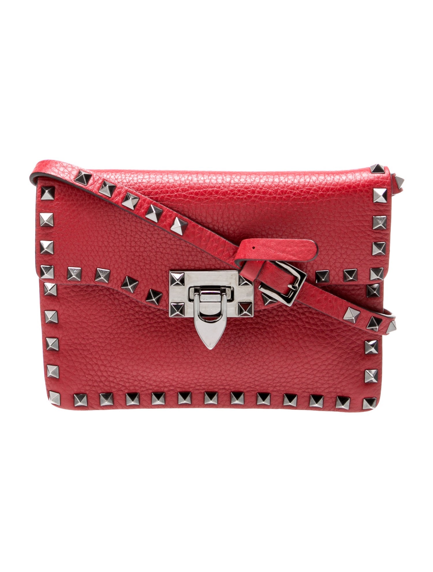 Valentino Leather Messenger Bag - Red Crossbody Bags, Handbags ...