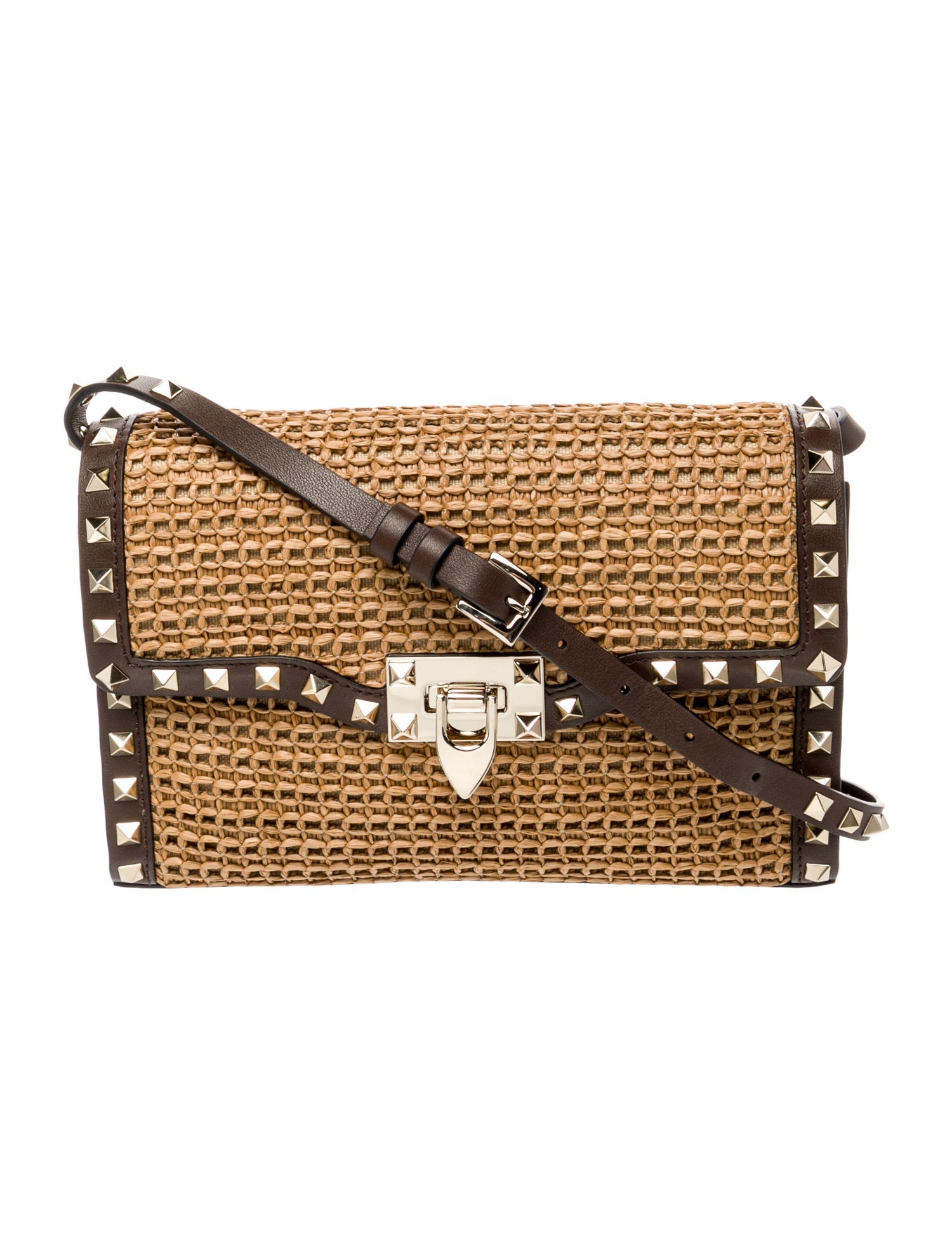 Valentino Rockstud Shoulder Bag - Brown Crossbody Bags, Handbags ...