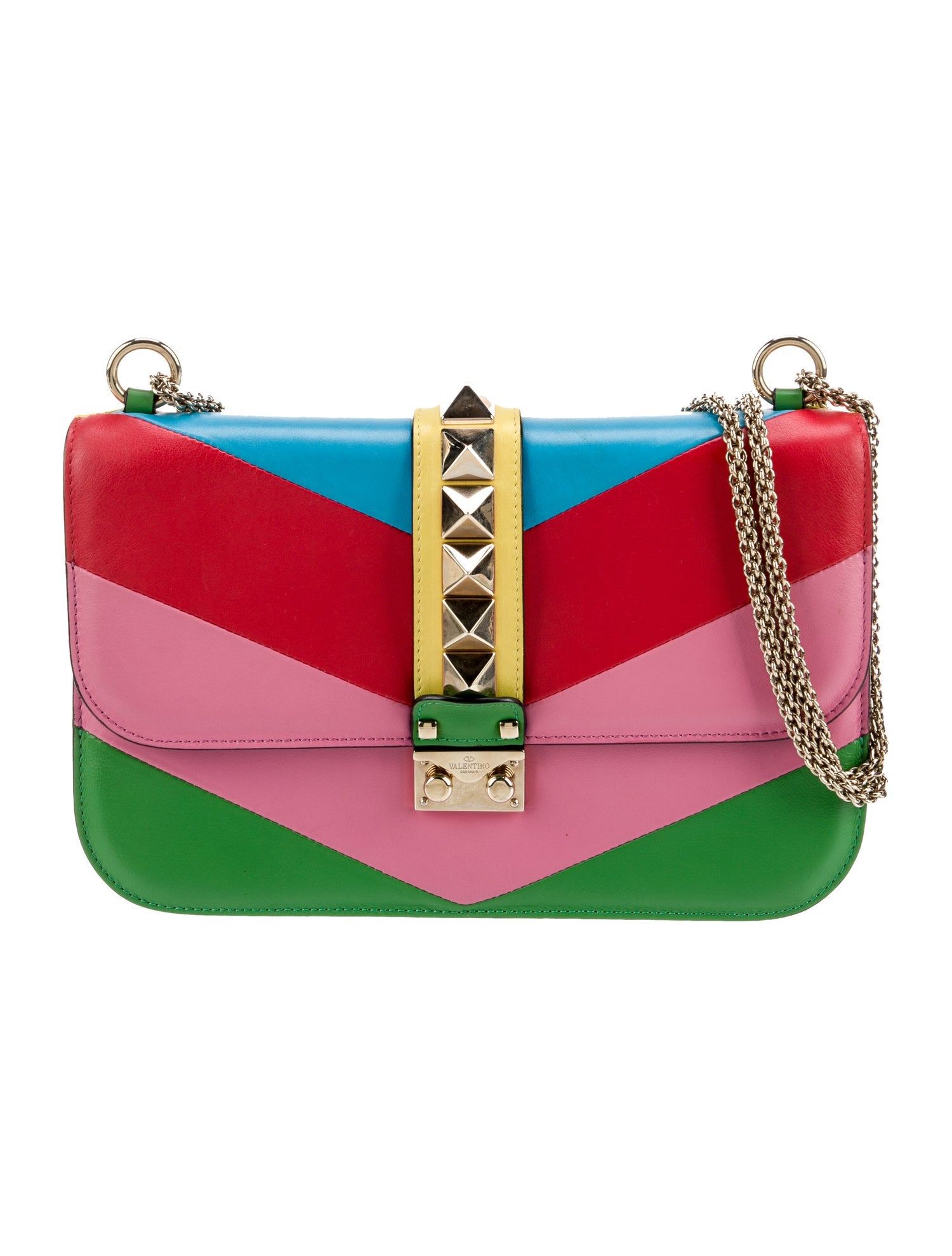 Valentino Rockstud Shoulder Bag - Red Shoulder Bags, Handbags ...