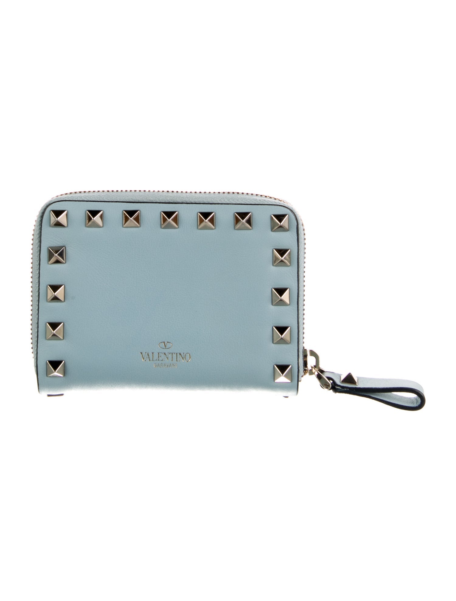 Valentino Leather Compact Wallet - Blue Wallets, Accessories ...