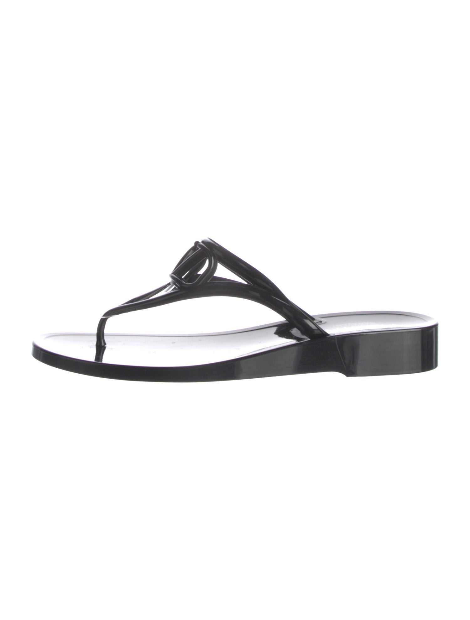 Valentino Rubber Flip Flops - Black Sandals, Shoes - VAL504271 | The ...