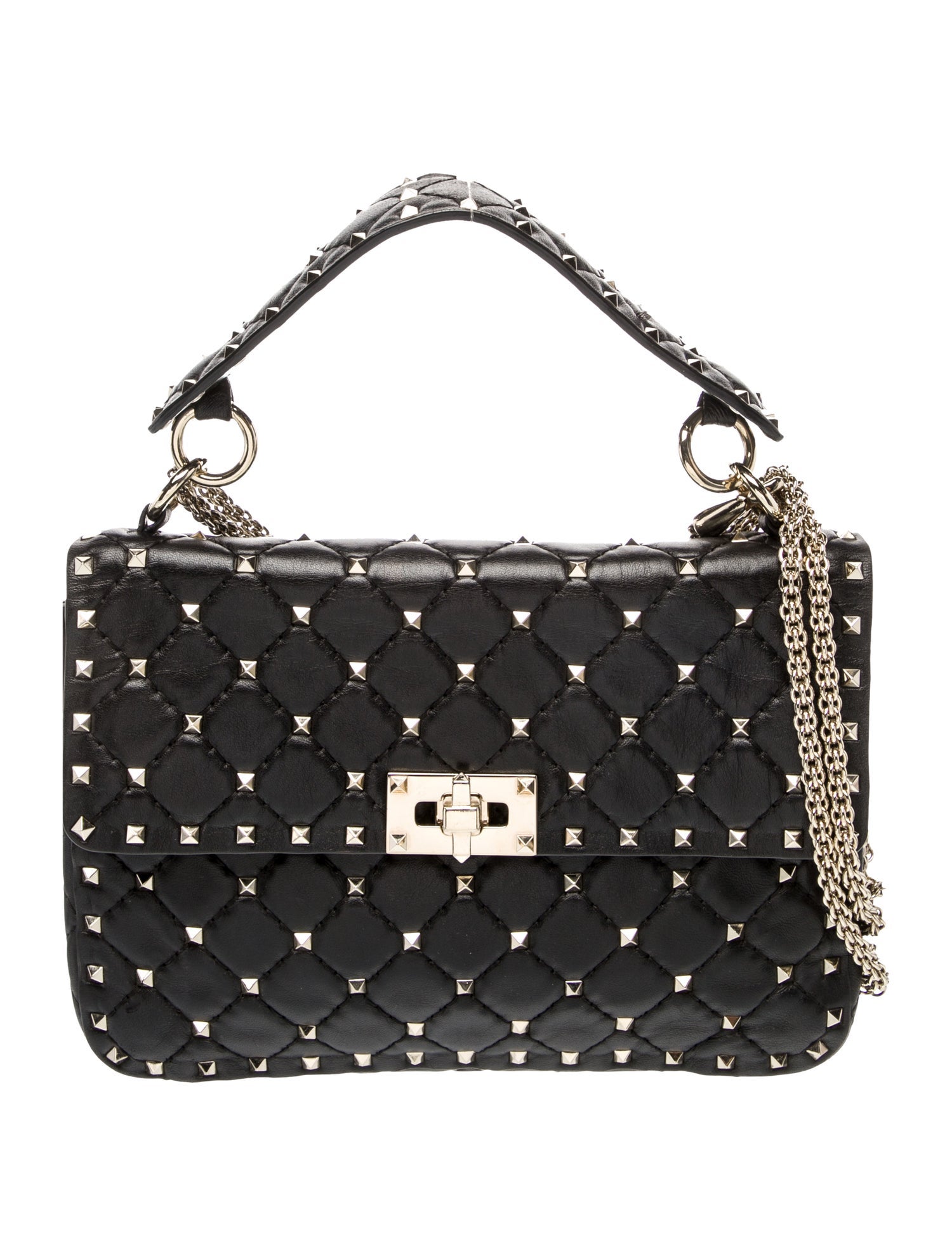 Valentino Quilted Nappa Rockstud - Blue Handle Bags, Handbags ...