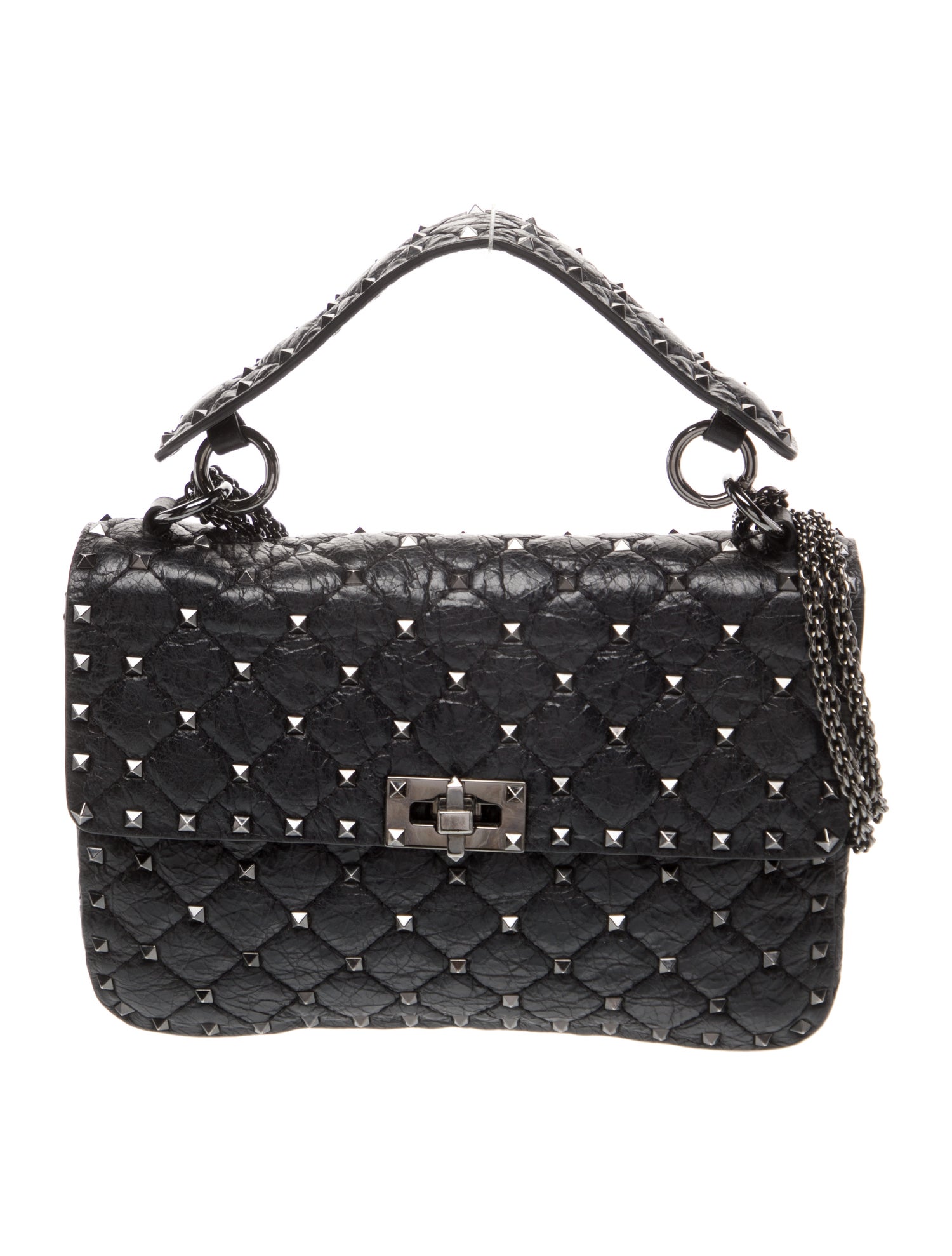 Valentino Quilted Quilted Rockstud - Black Handle Bags, Handbags ...