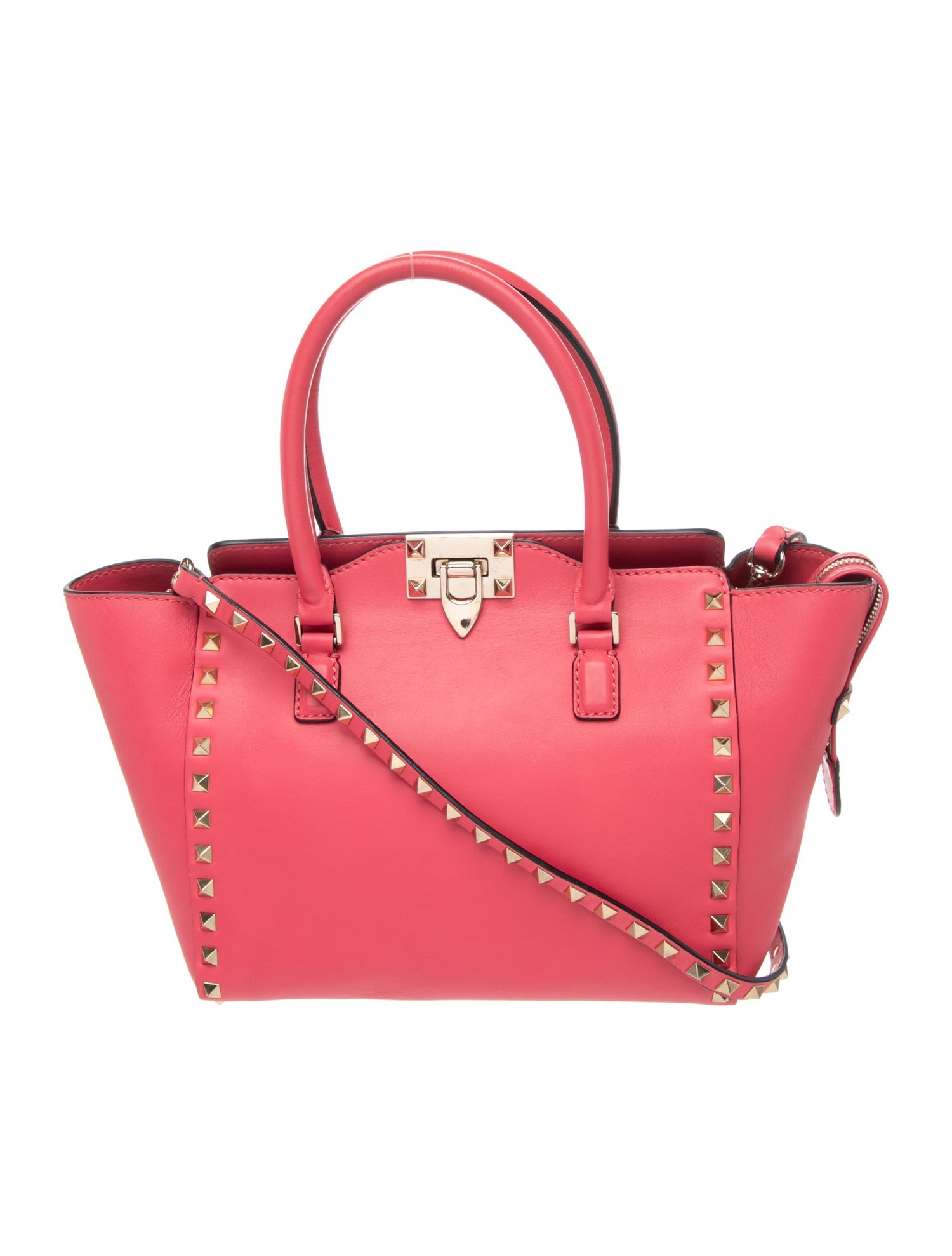Valentino Rockstud Shoulder Bag - Orange Handle Bags, Handbags ...
