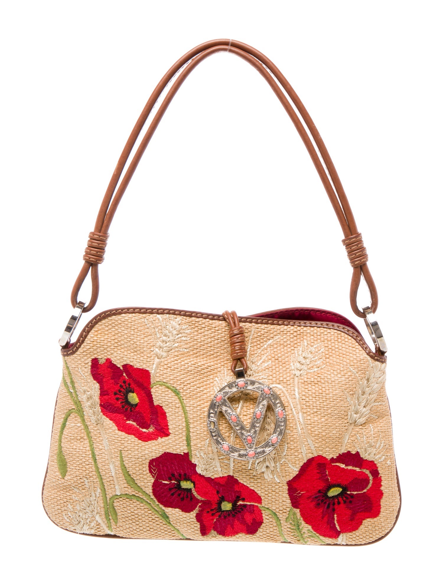 Valentino Raffia Shoulder Bag - Neutrals Shoulder Bags, Handbags ...