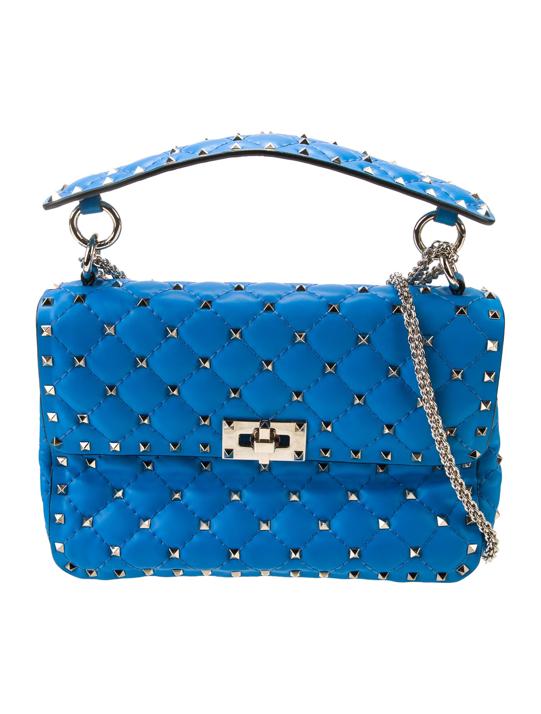 Valentino Rockstud Shoulder Bag - Blue Shoulder Bags, Handbags ...