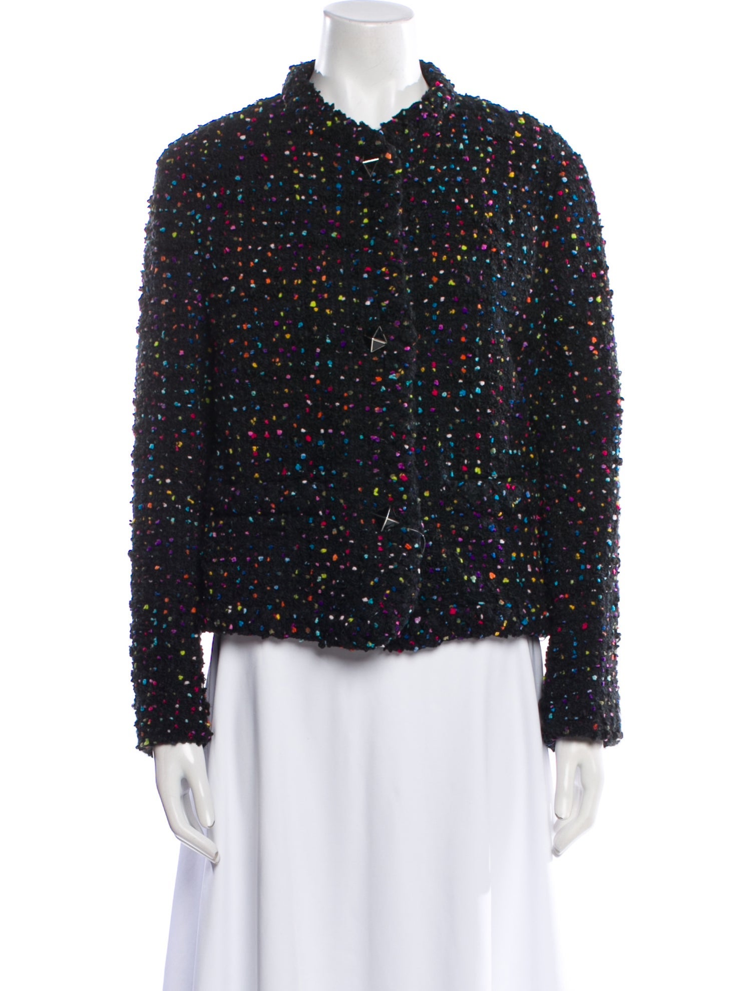 Valentino Tweed Pattern Jacket - Blue Jackets, Clothing - VAL532393 ...