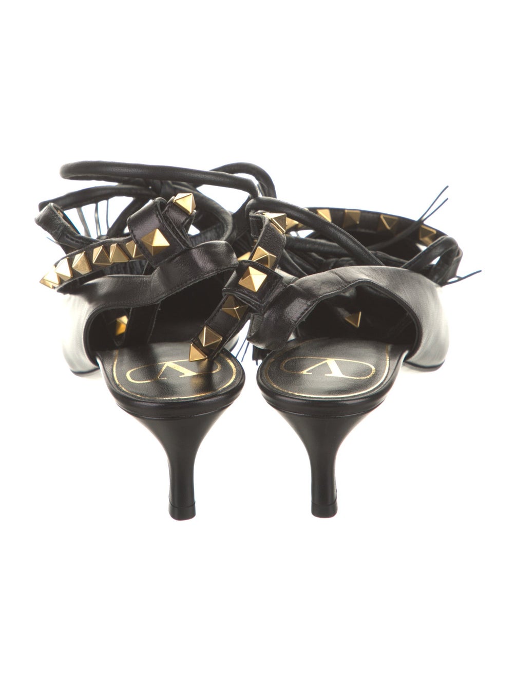 Valentino Leather Studded Accents Slingback Pumps - Black Pumps, Shoes ...