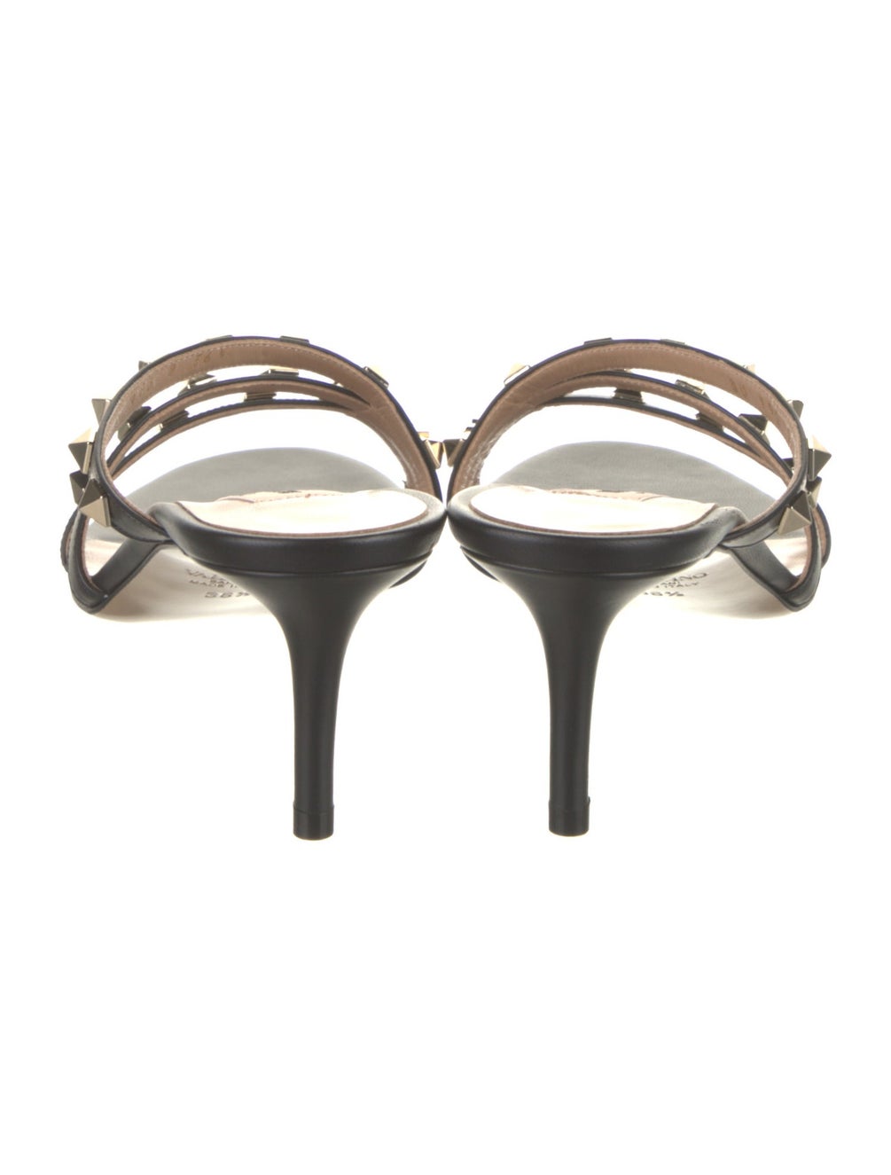 Valentino Leather Slides - Black Sandals, Shoes - VAL534690 | The RealReal