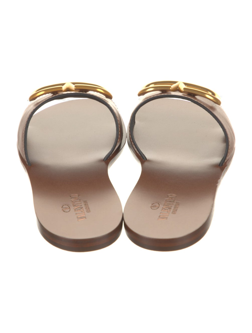 Valentino Leather Colorblock Pattern Slides - Brown Sandals, Shoes ...