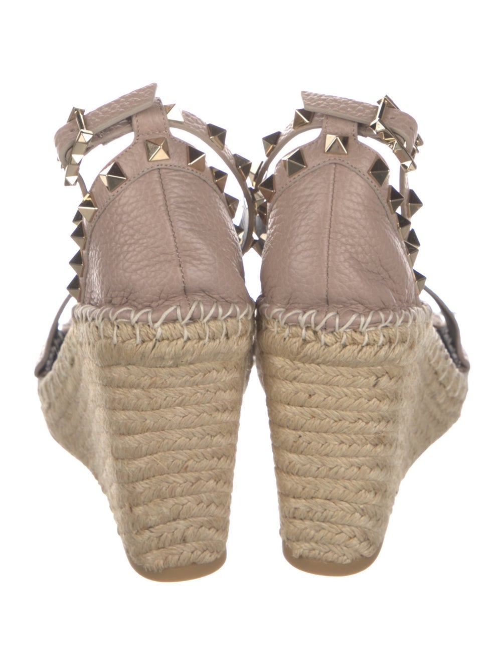 Valentino Leather Studded Accents Espadrilles w/ Tags - Neutrals ...