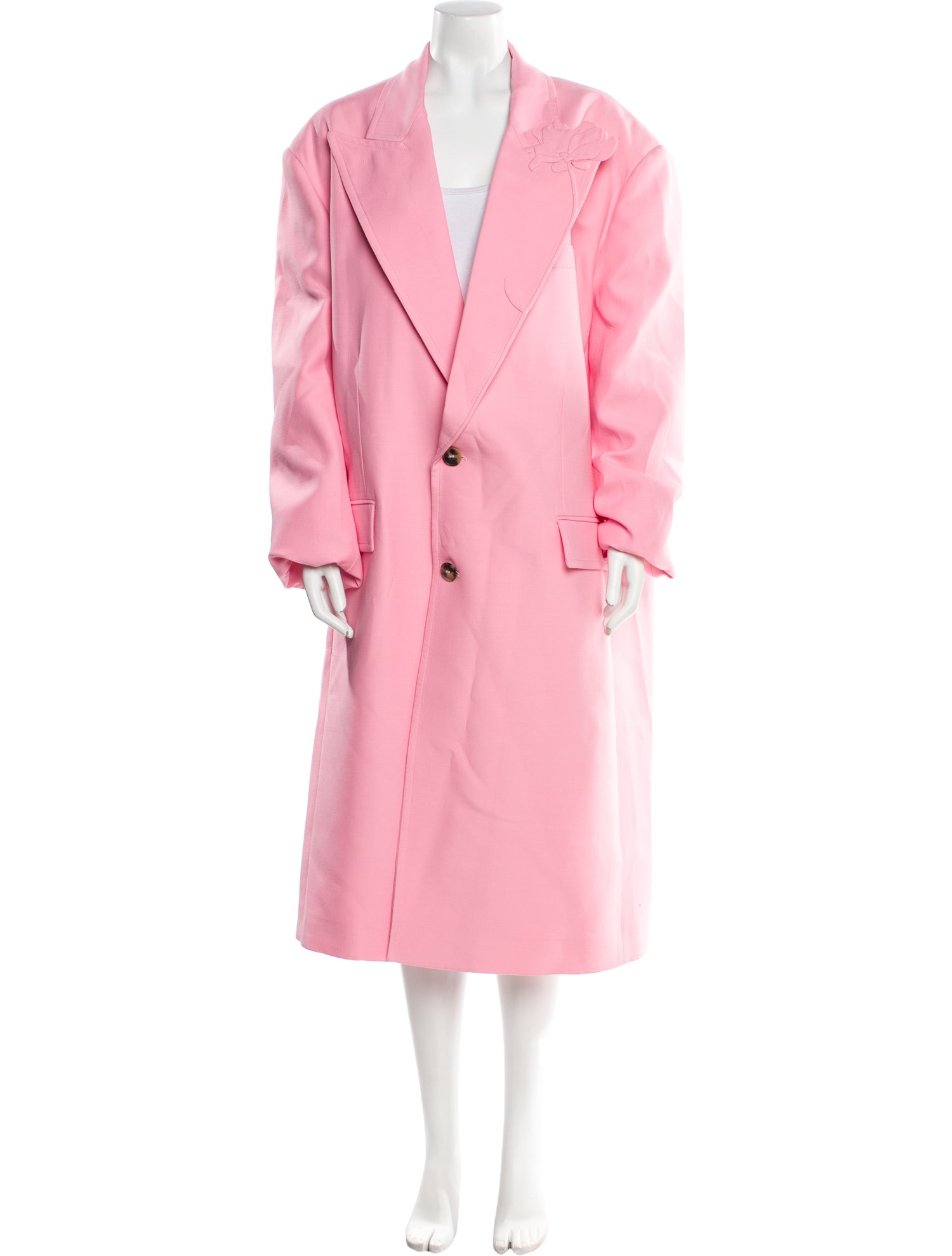 Valentino Virgin Wool Trench Coat - Pink Coats, Clothing - VAL536166 ...