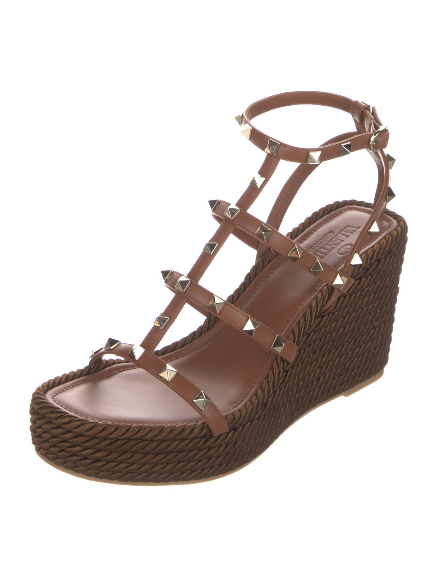 Versace Leather Studded Accents Slides - Black Sandals, Shoes ...