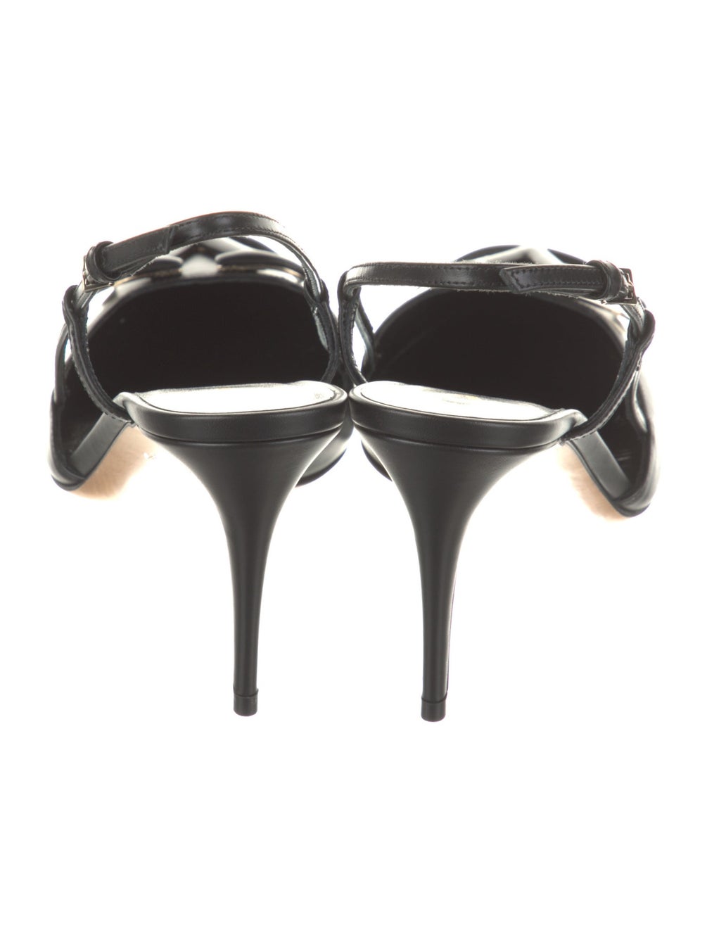 Valentino Leather Slingback Pumps - Black Pumps, Shoes - VAL536326 ...