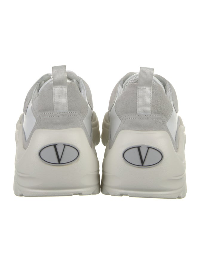 Valentino Leather Printed Sneakers - White Sneakers, Shoes - VAL536646 ...
