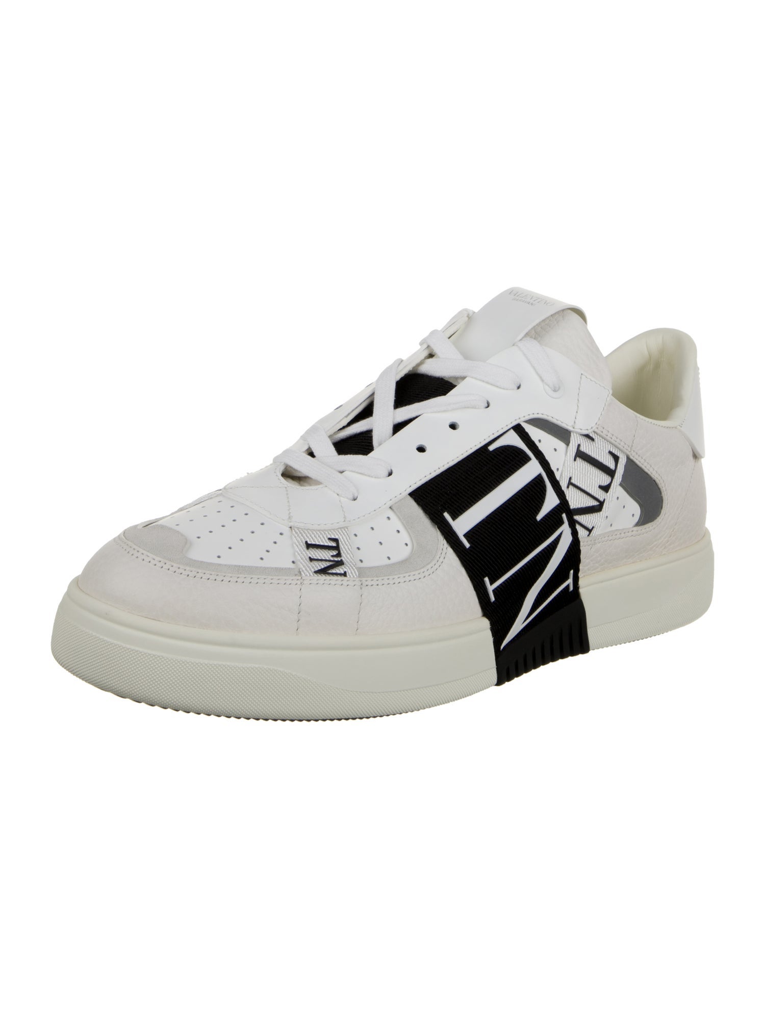 Valentino Leather Printed Sneakers - White Sneakers, Shoes - VAL537717 ...