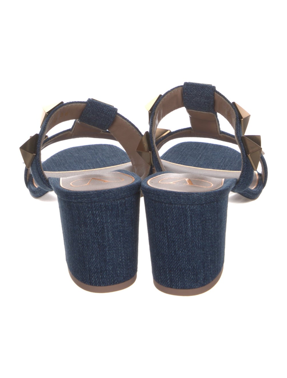 Valentino Denim Studded Accents Slides - Blue Sandals, Shoes ...
