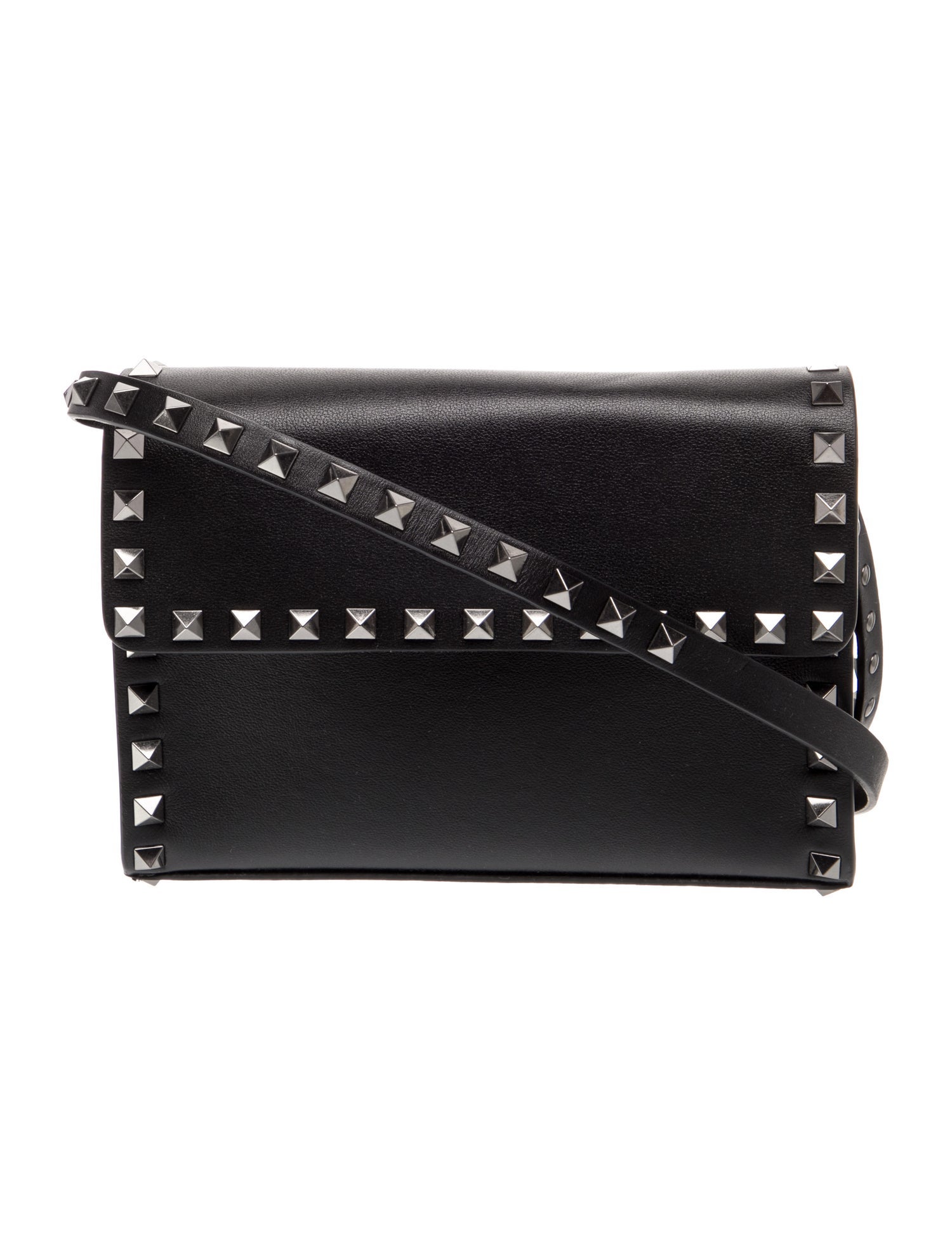 Valentino Leather Shoulder Bag w/ Tags - Black Shoulder Bags, Handbags ...