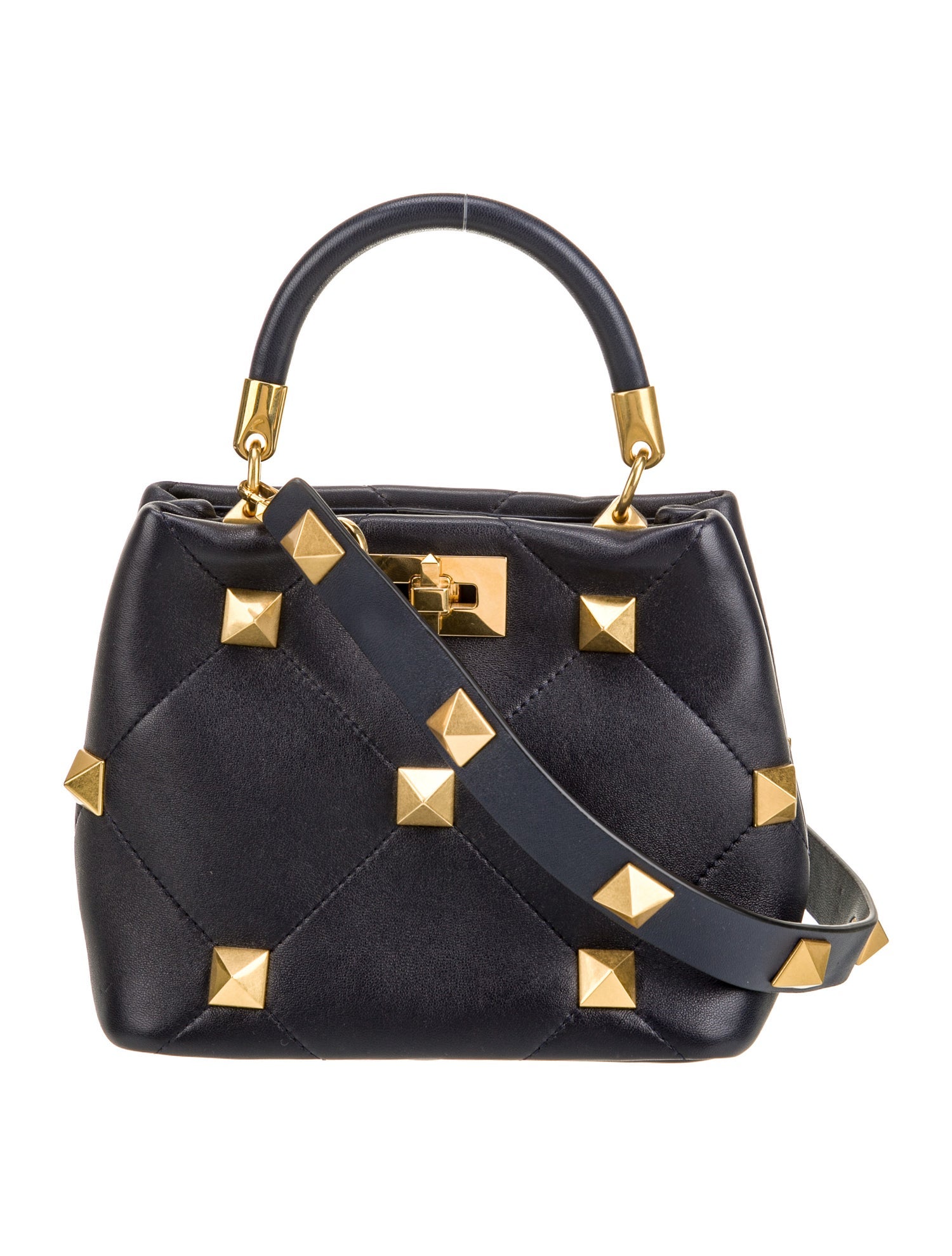 Valentino Leather Top Handle Bag - Blue Handle Bags, Handbags ...
