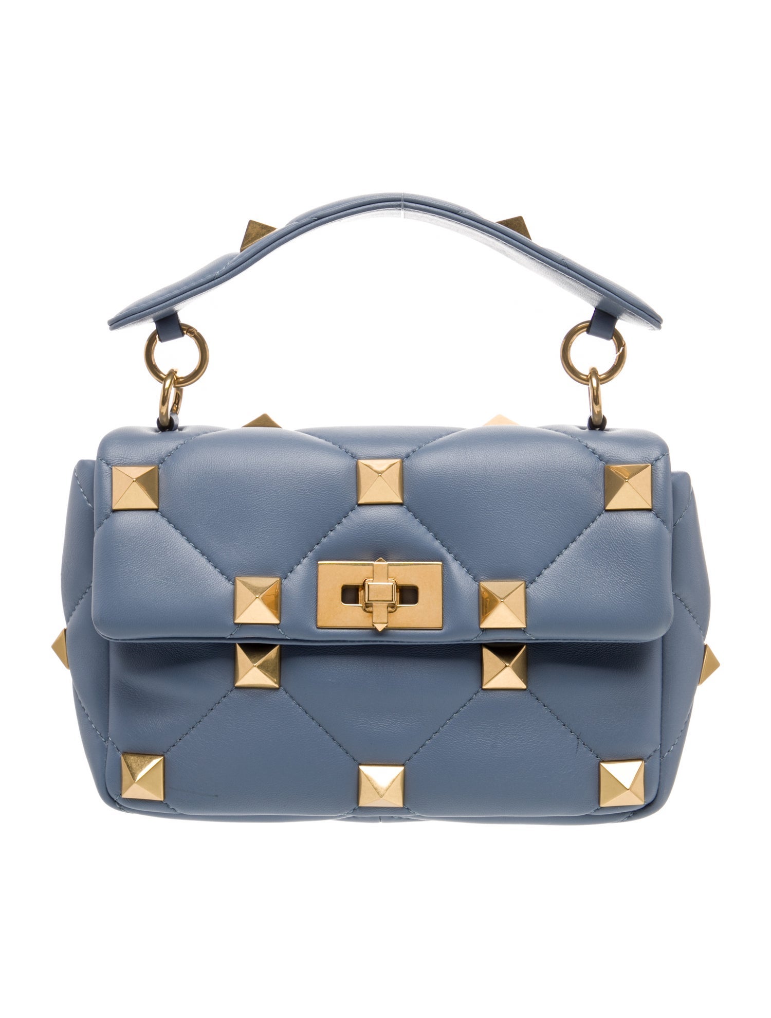 Valentino Leather Top Handle Bag - Blue Handle Bags, Handbags ...