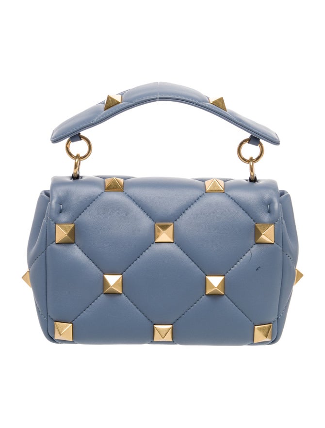 Valentino Leather Top Handle Bag - Blue Handle Bags, Handbags ...