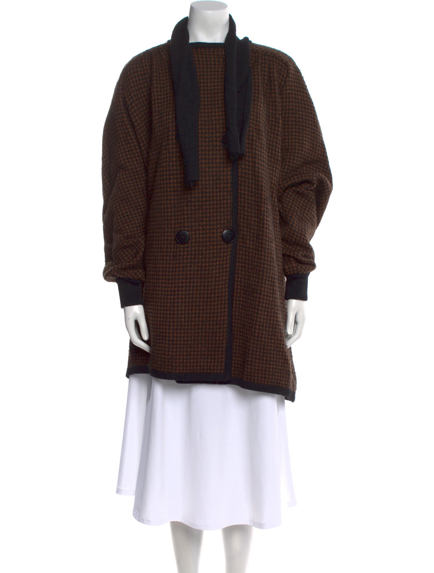 Valentino Wool Houndstooth Print Jacket - Brown Jackets, Clothing ...