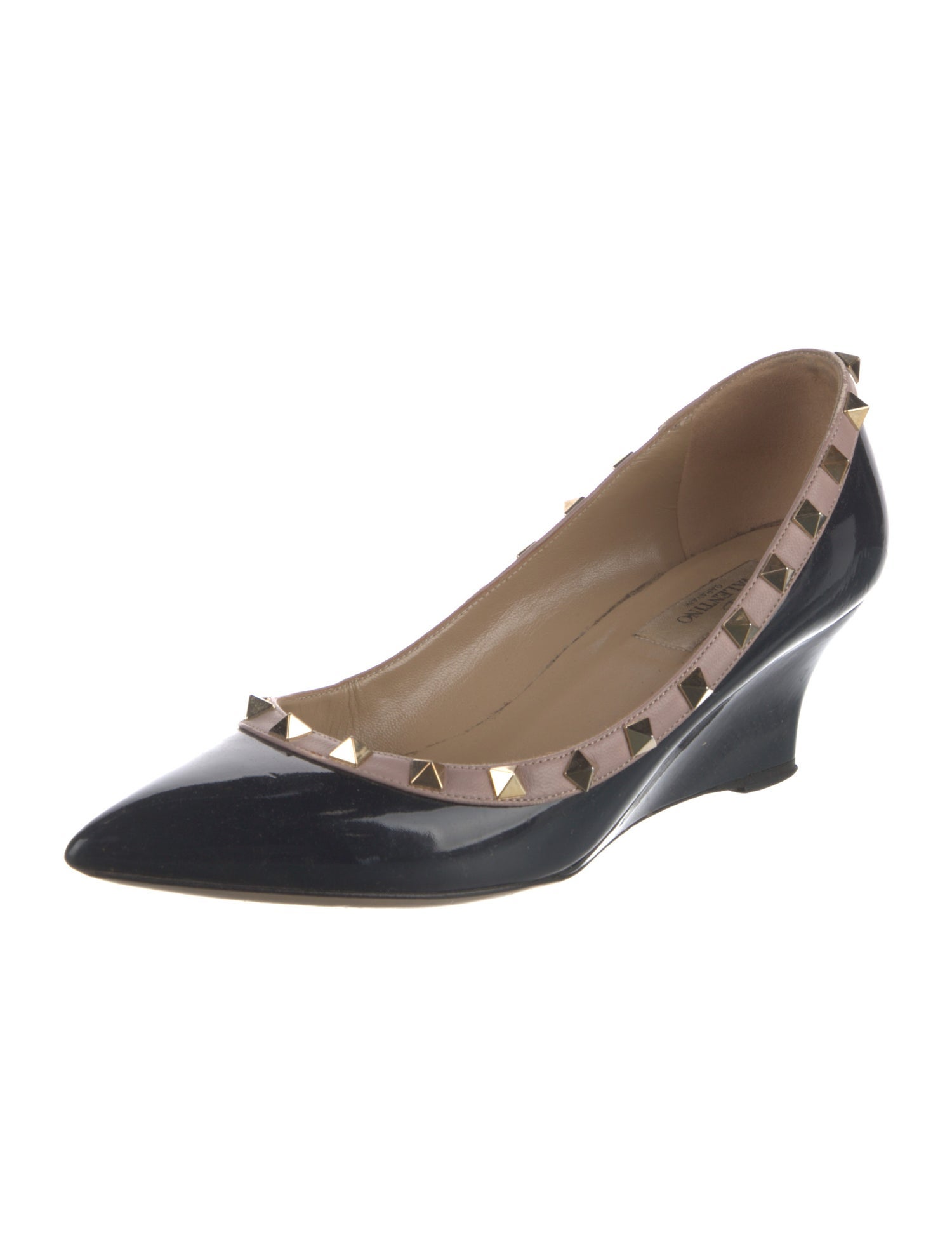 Valentino Rockstud Accents Leather Pumps - Black Pumps, Shoes ...