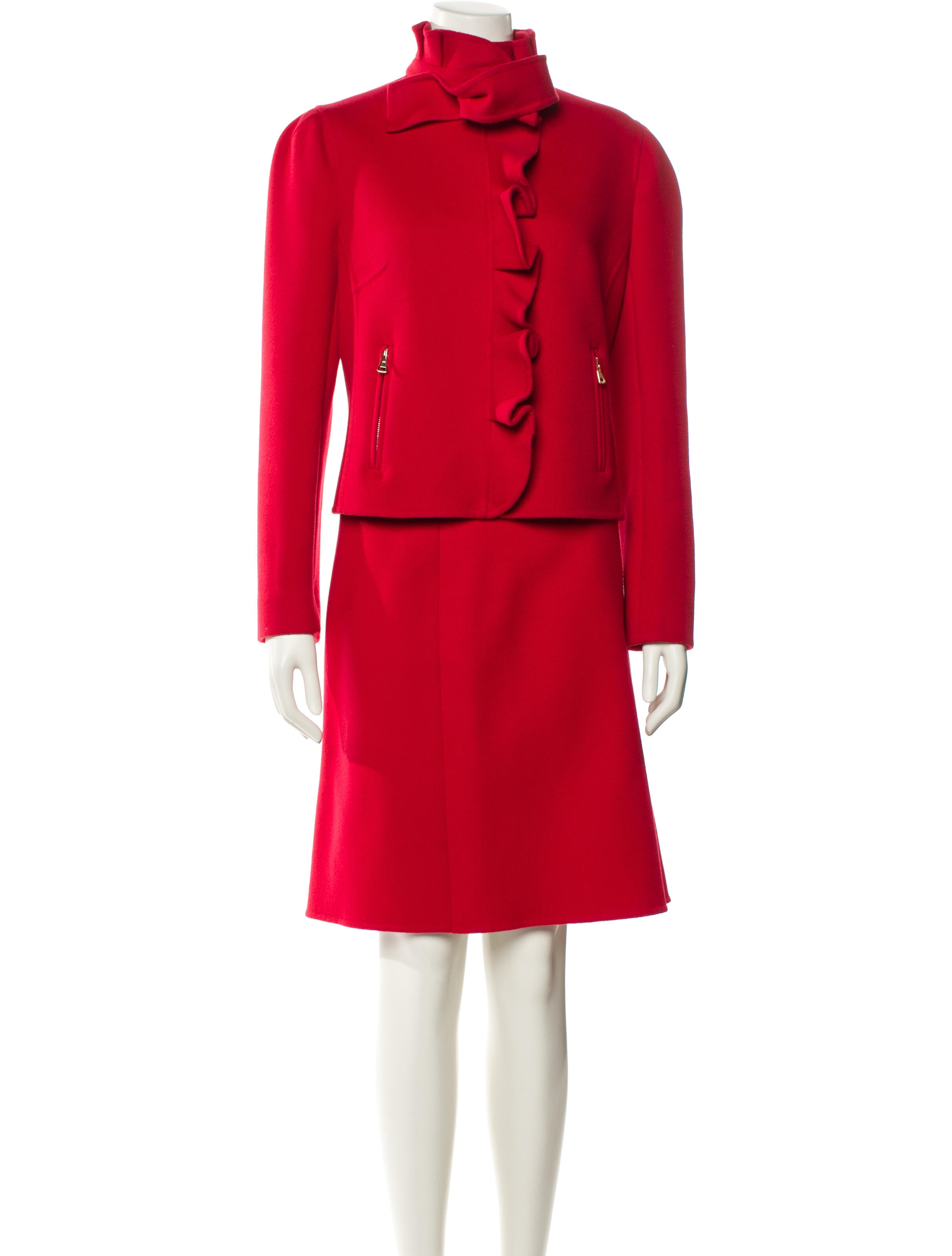 Chanel Vintage Tweed Dress Set - Burgundy Suits and Sets, Clothing ...
