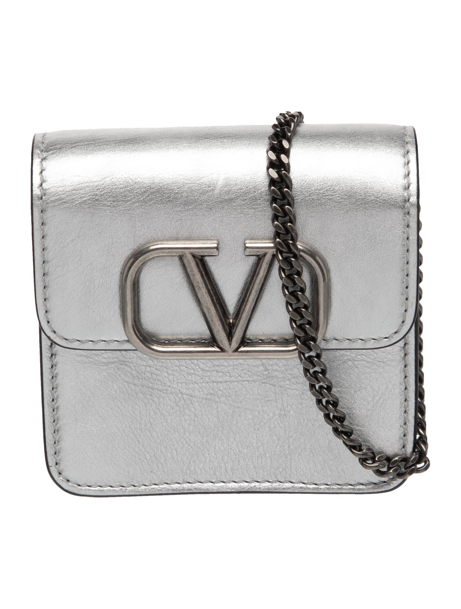 Valentino Leather Crossbody Bag - Metallic Mini Bags, Handbags ...