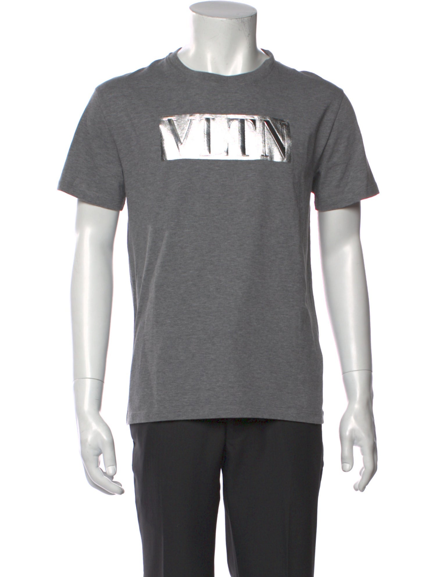 Valentino Graphic Print Short Sleeve Shirt Grey Casual Shirts