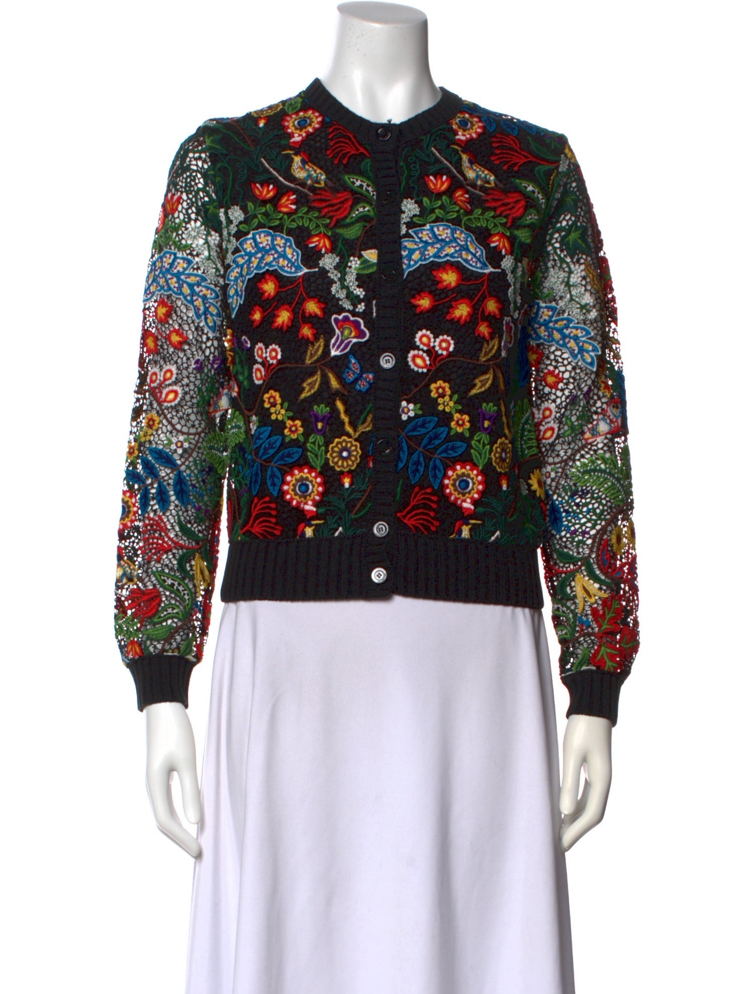Valentino Printed Crew Neck Sweater - Black Knitwear, Clothing ...