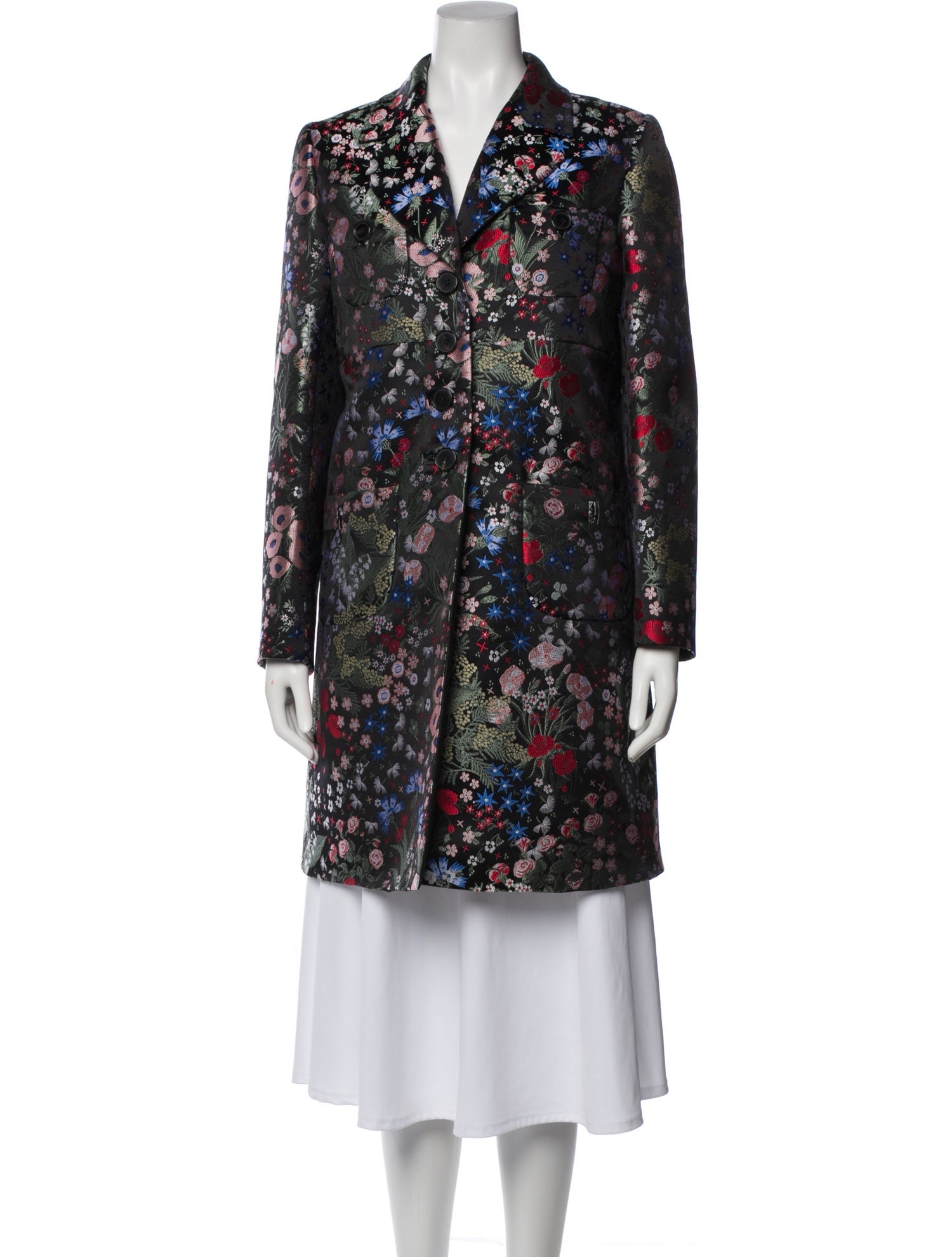 Valentino Floral Print Coat - Black Coats, Clothing - VAL549549 | The ...