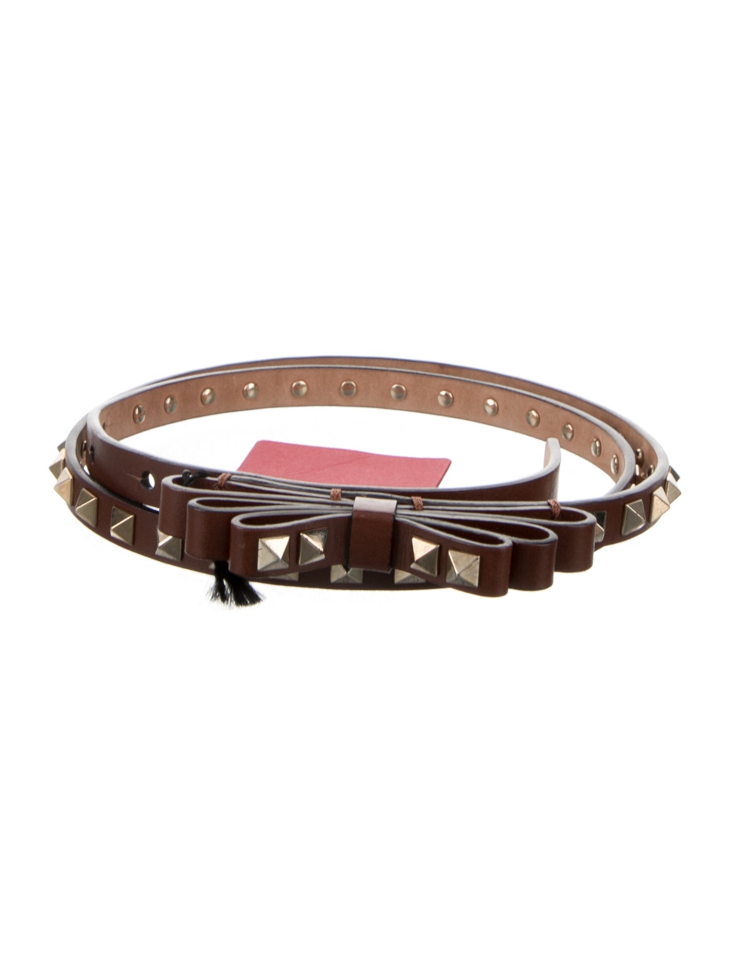 Valentino Skinny Leather Belt w/ Tags - Brown Belts, Accessories ...